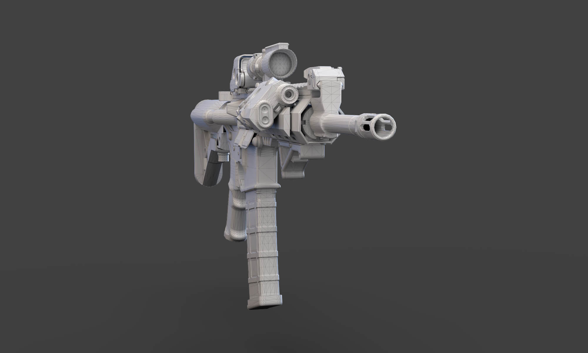 Low Poly Rifle With Parts - 3D Model by samsimsom