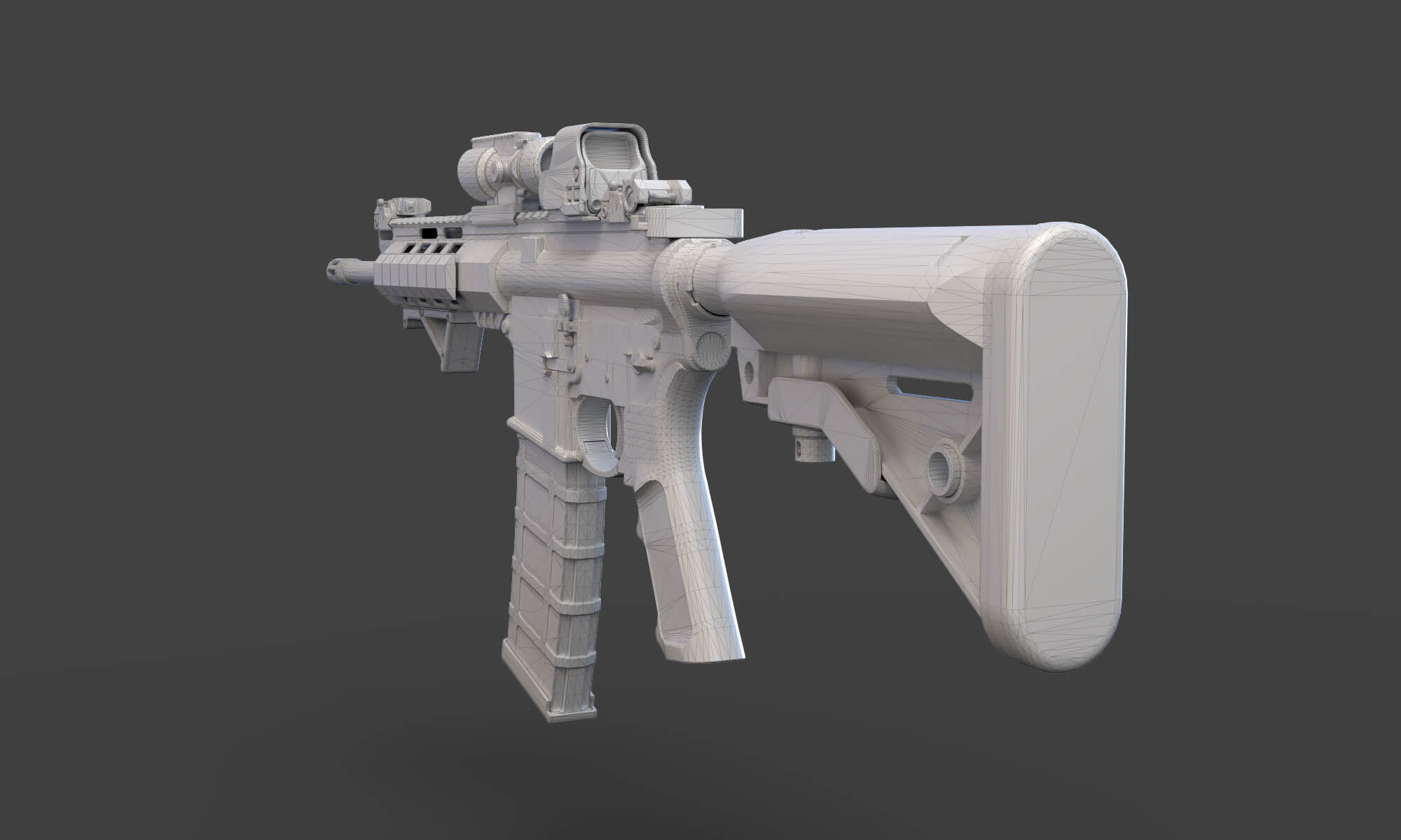 Low Poly Rifle With Parts - 3D Model by samsimsom