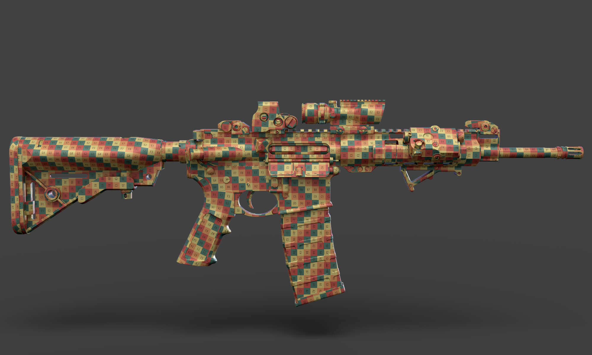 Low Poly Rifle With Parts - 3D Model by samsimsom