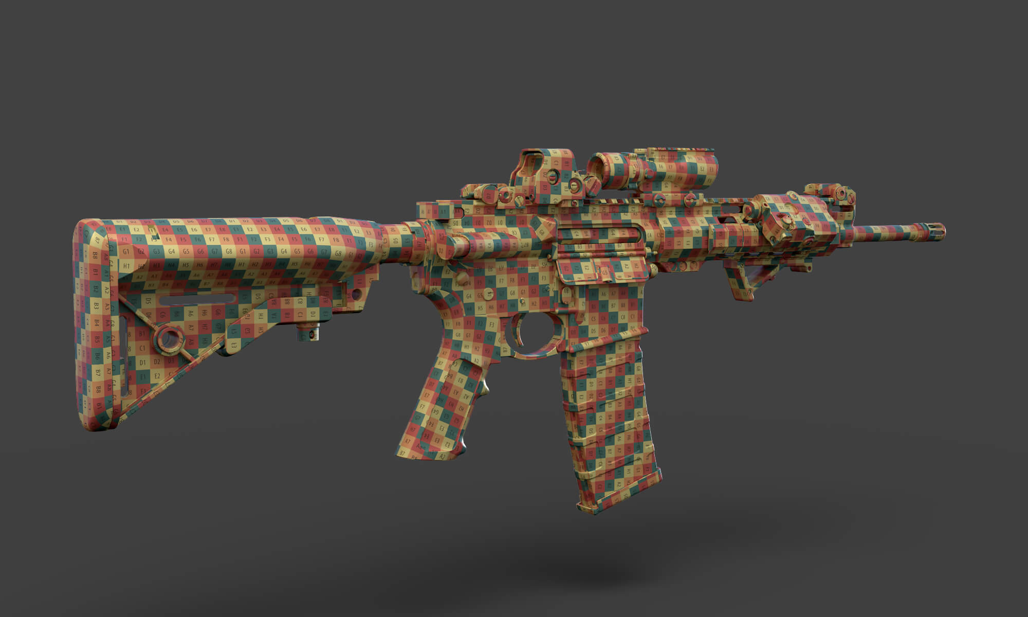 Low Poly Rifle With Parts - 3D Model by samsimsom