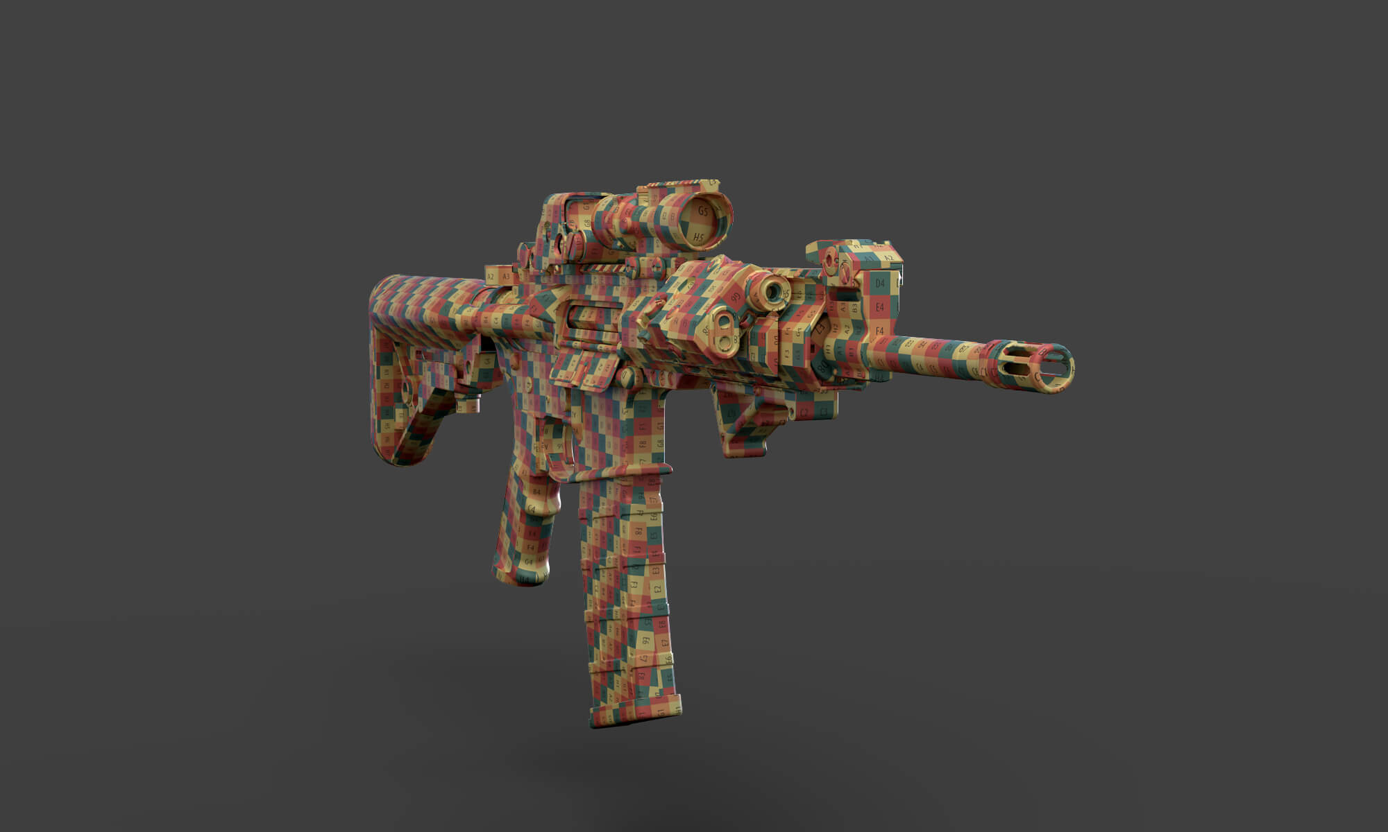 Low Poly Rifle With Parts - 3D Model by samsimsom