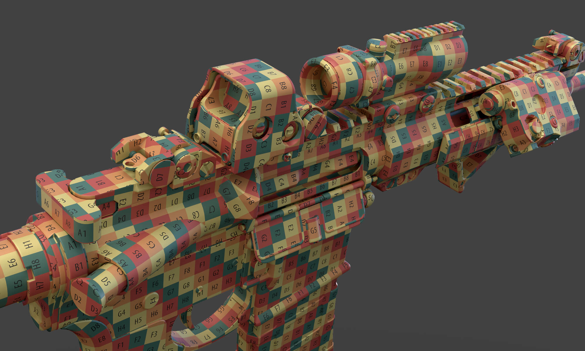 Low Poly Rifle With Parts - 3D Model by samsimsom