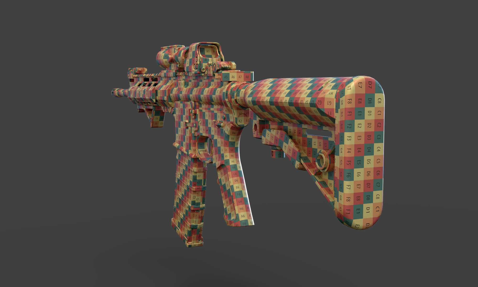 Low Poly Rifle With Parts - 3D Model by samsimsom