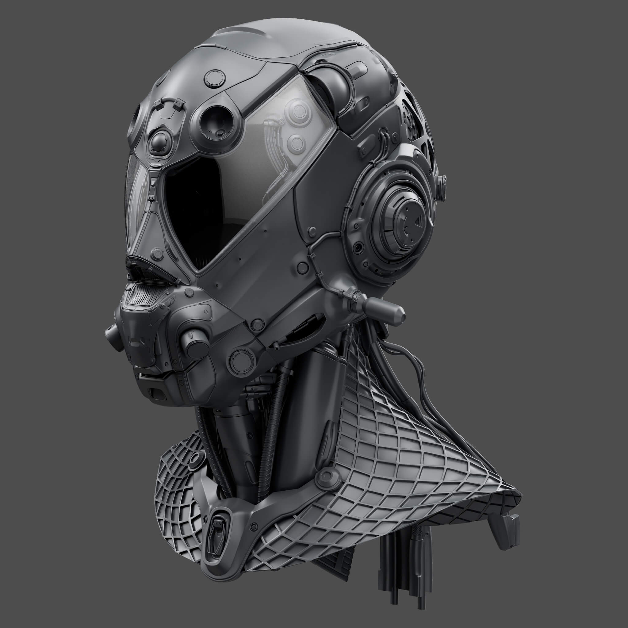 Cyberpunk Helmet - 3D Model by samsimsom
