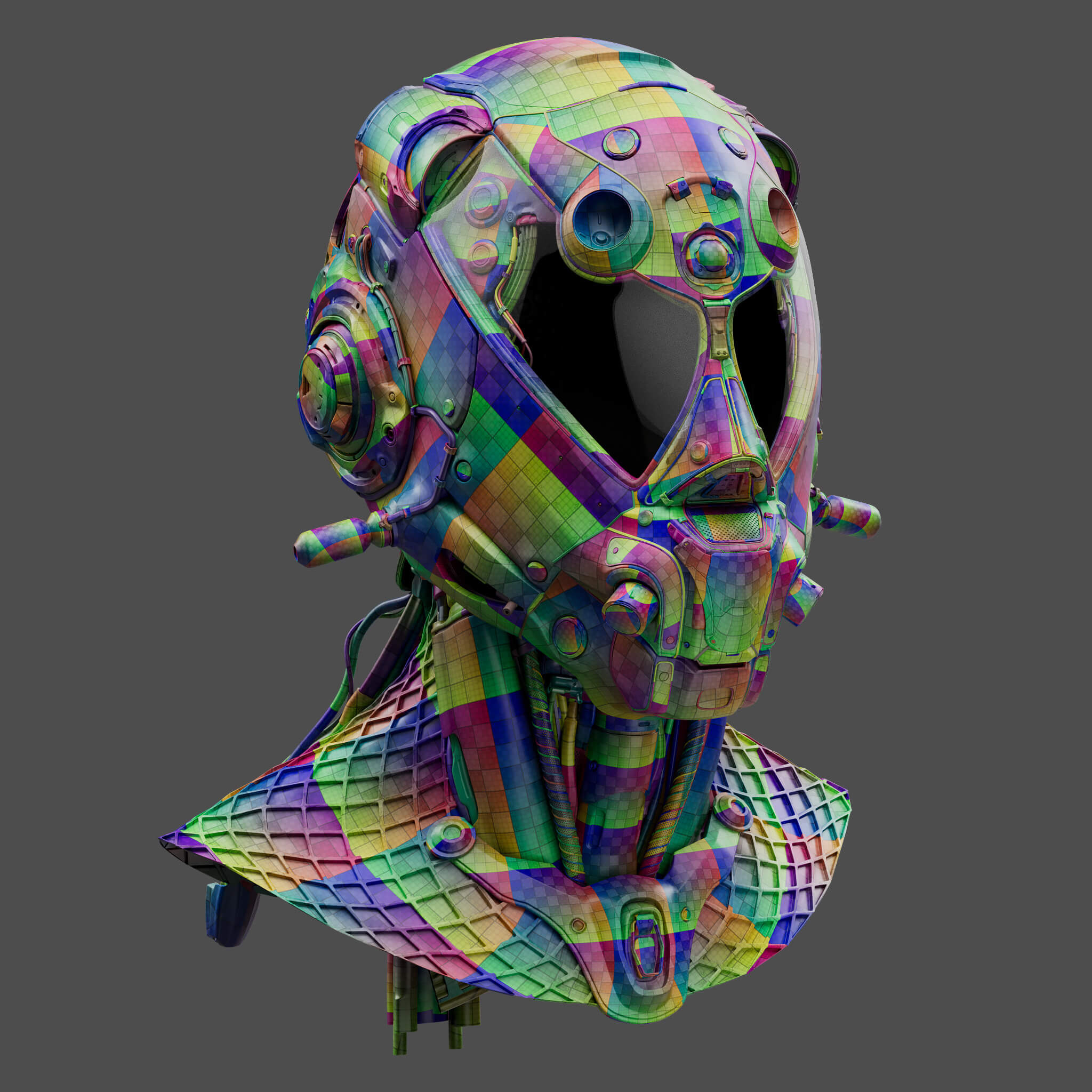 Cyberpunk Helmet - 3D Model by samsimsom