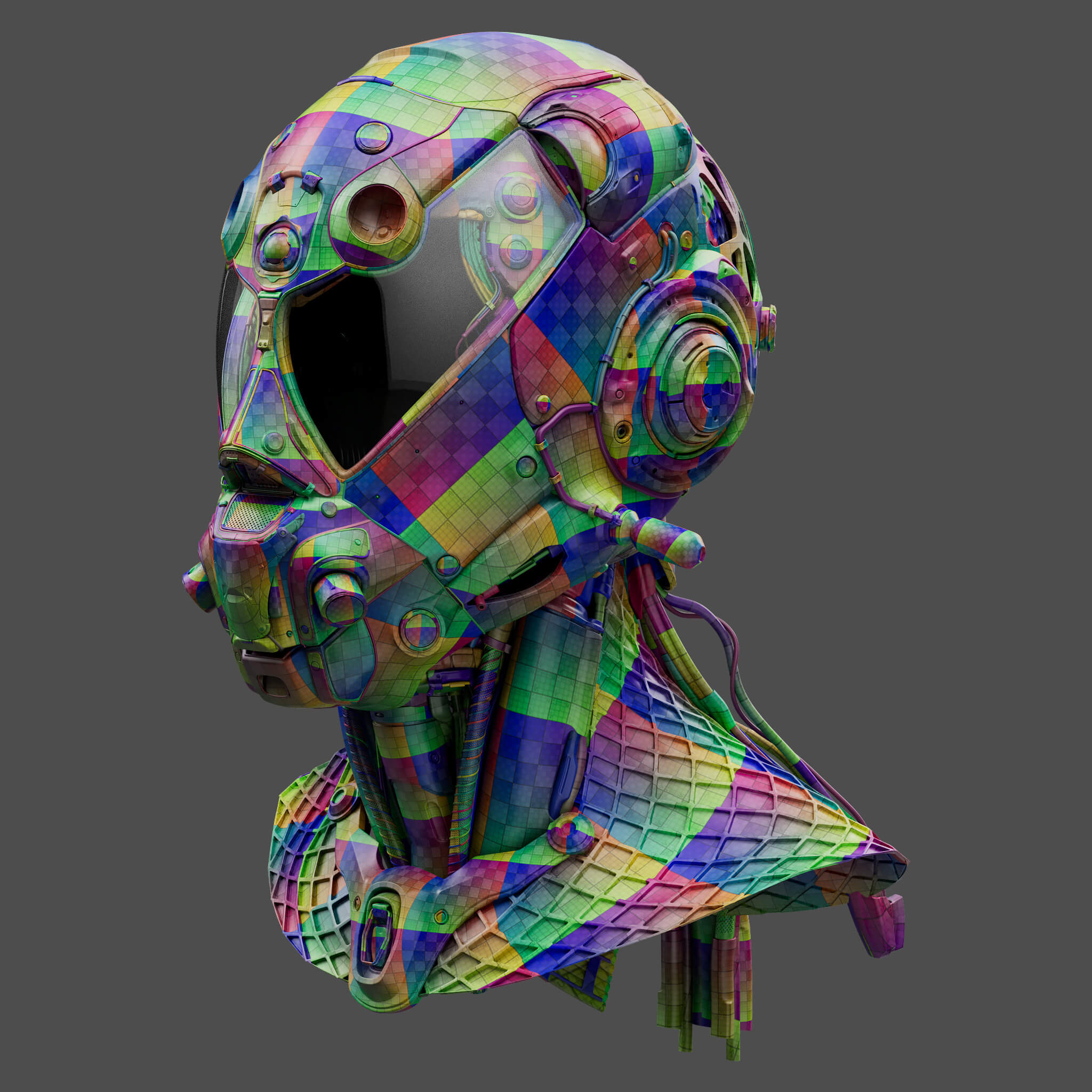 Cyberpunk Helmet - 3D Model by samsimsom