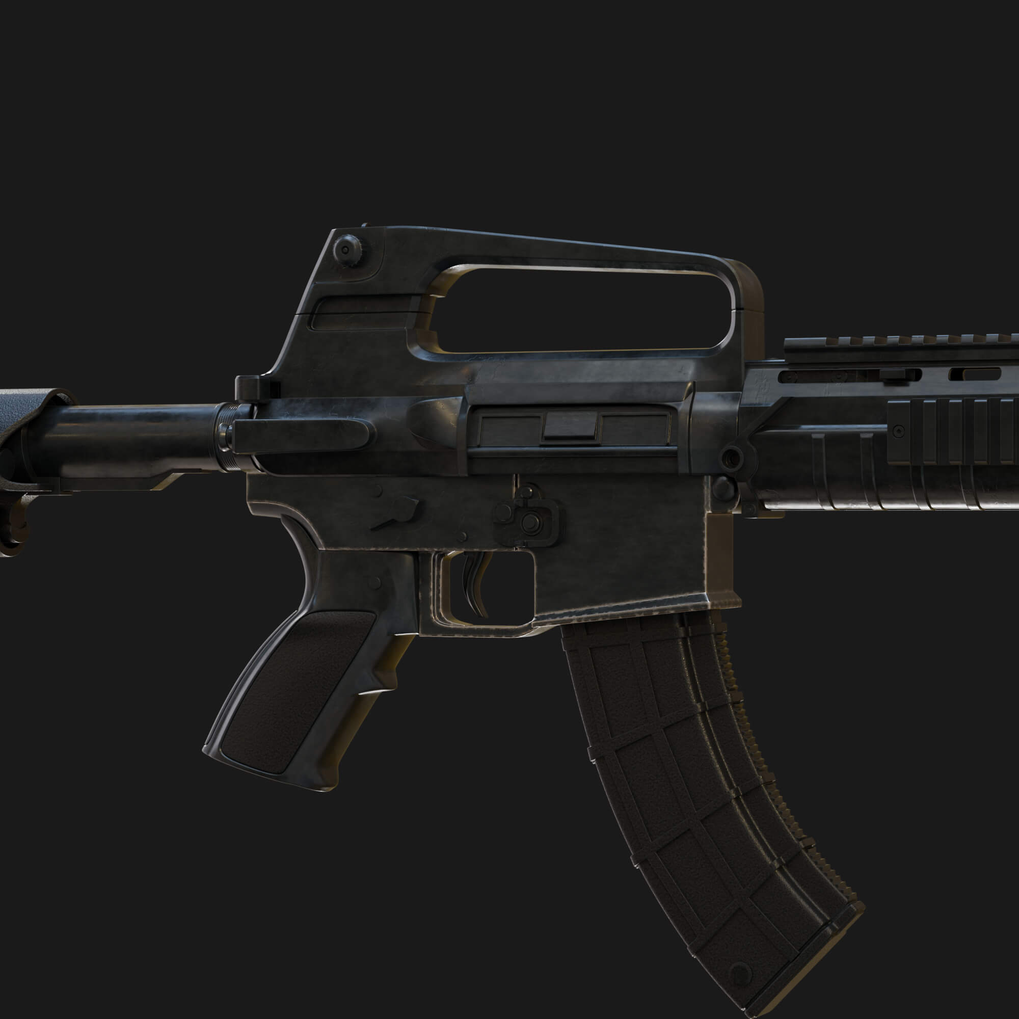 Realistic Machine Gun M16 - 3D Model by samsimsom