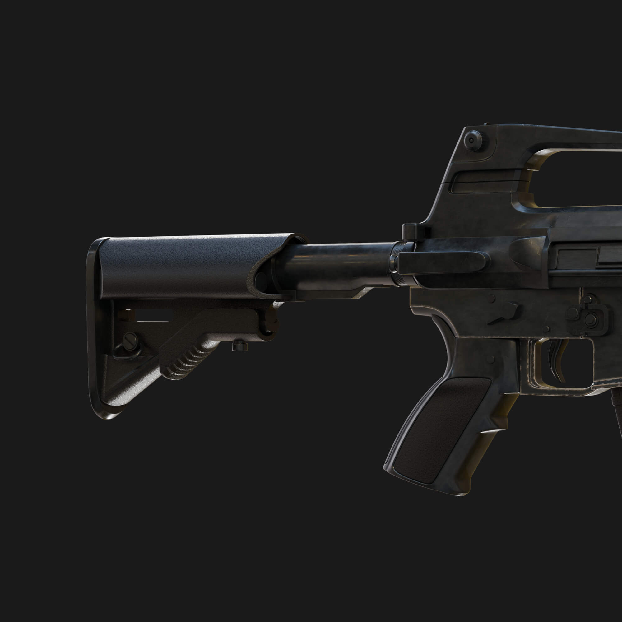 Realistic Machine Gun M16 - 3D Model by samsimsom