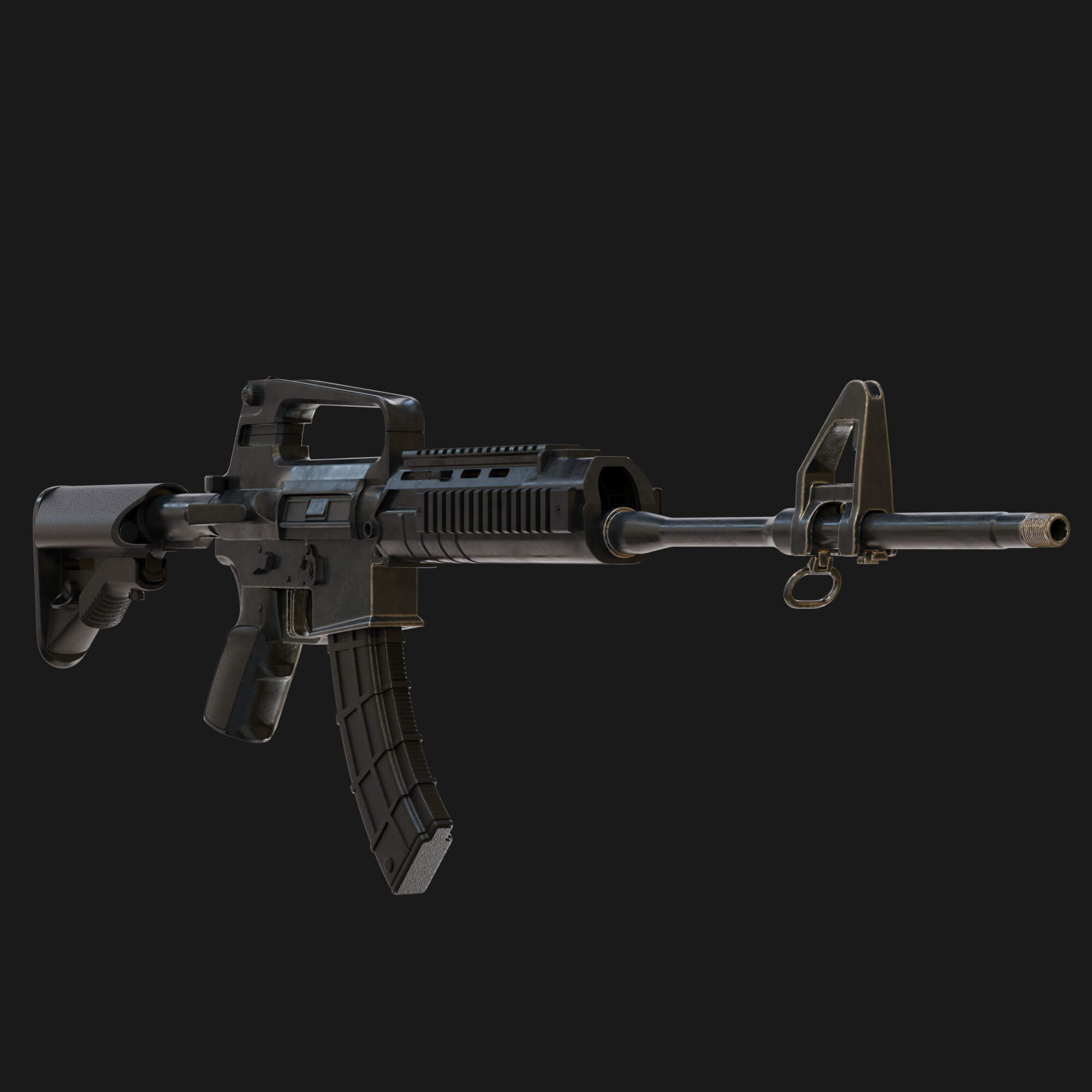 Realistic Machine Gun M16 - 3D Model by samsimsom