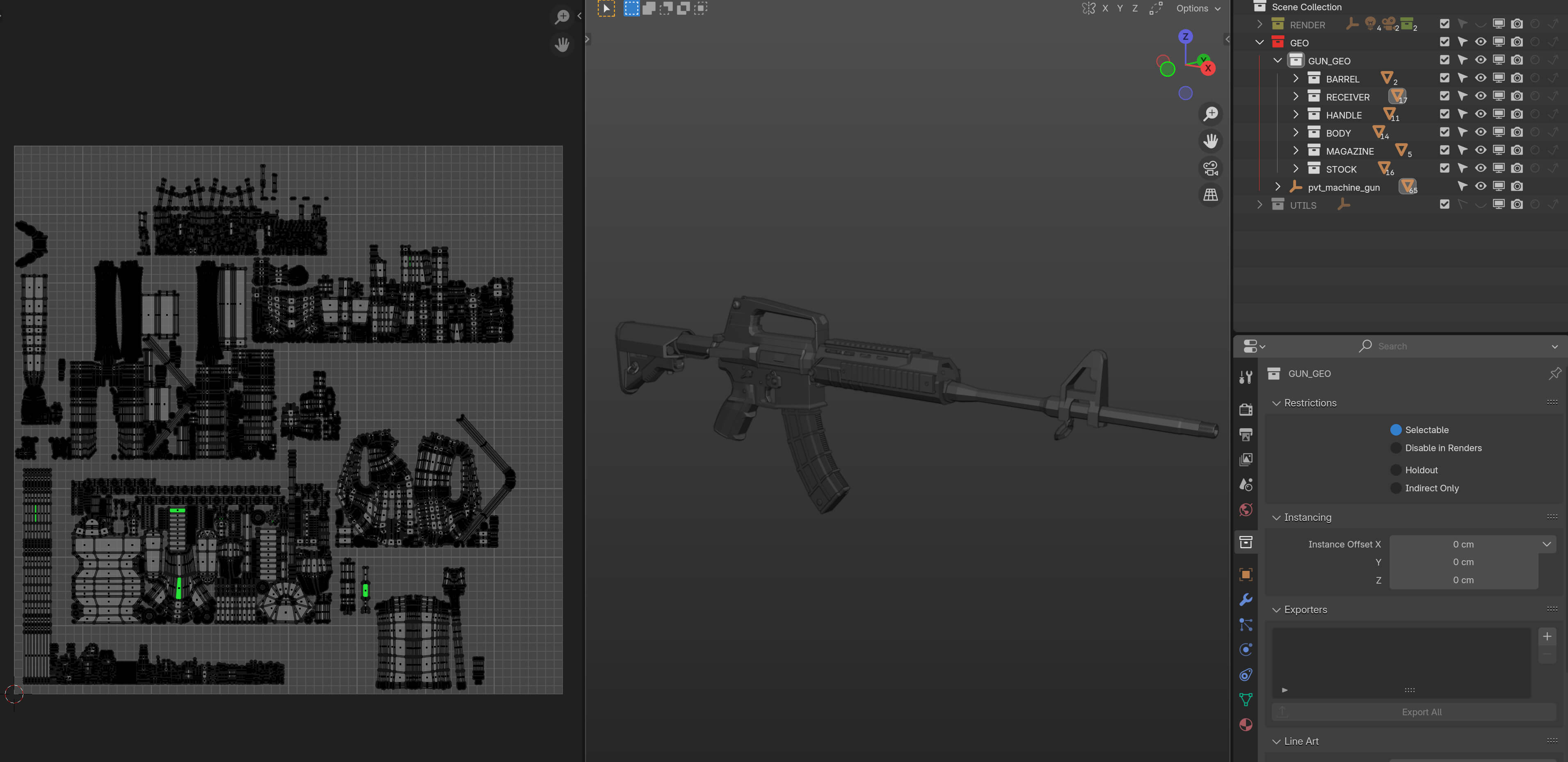 Realistic Machine Gun M16 - 3D Model by samsimsom