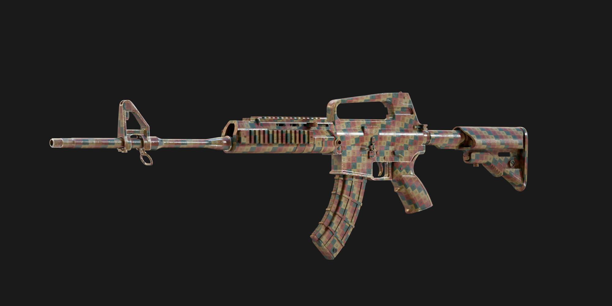Realistic Machine Gun M16 - 3D Model by samsimsom