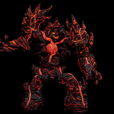 Magma Golem Creature - 3D Model by SAN 3D Art
