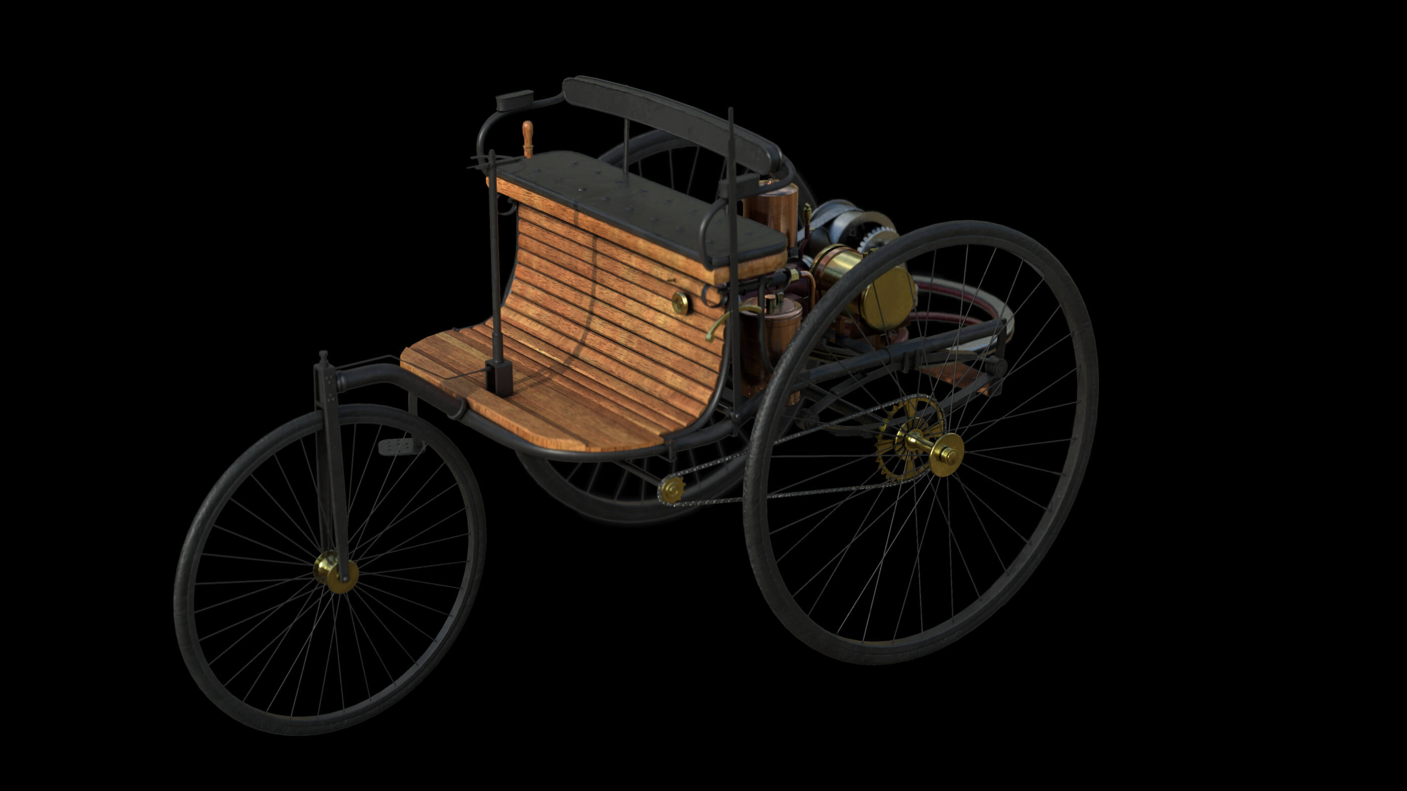 1886 Benz Patente Motorwagen - 3D Model by sanchiesp