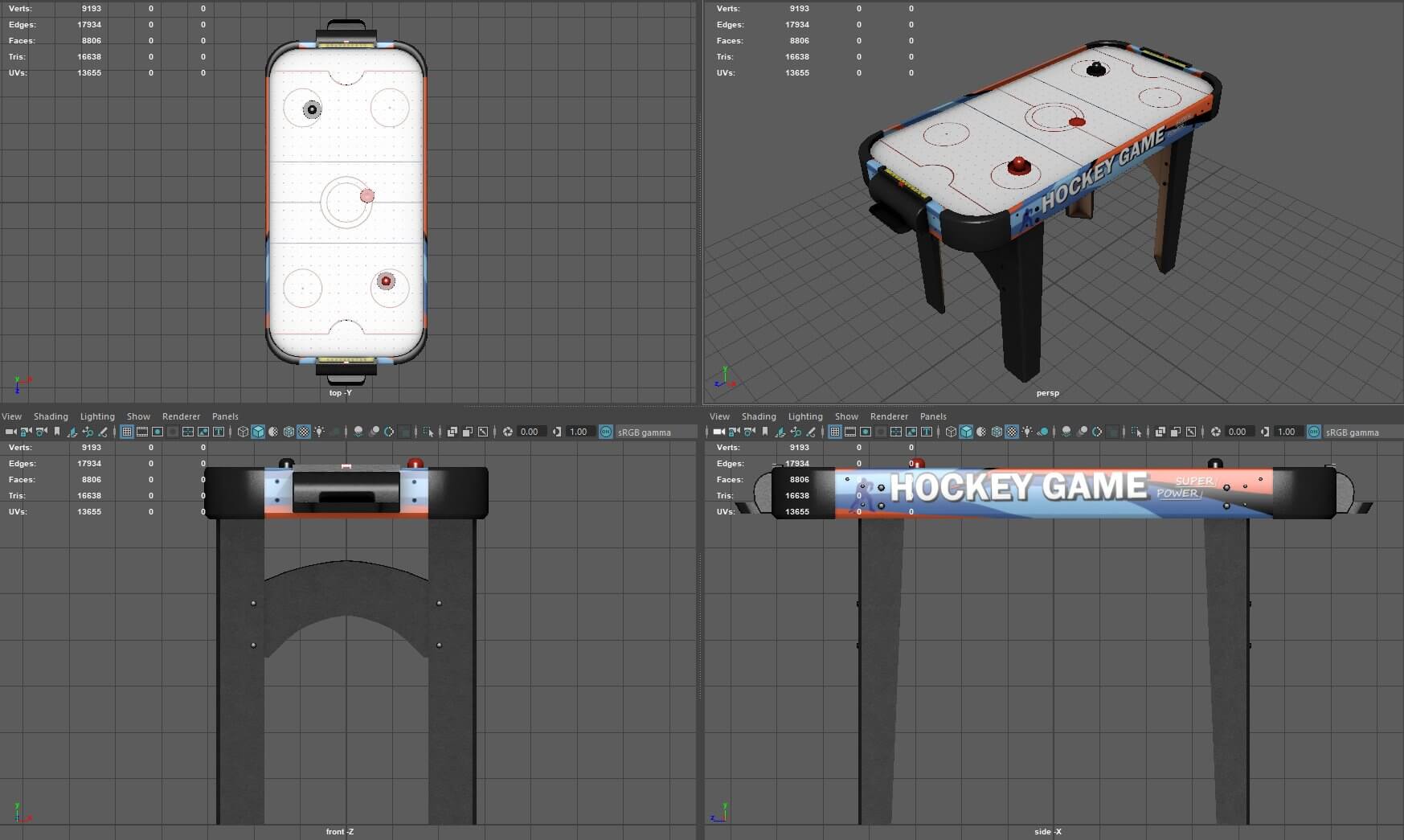 Air Hockey Table - 3D Model by sanchiesp