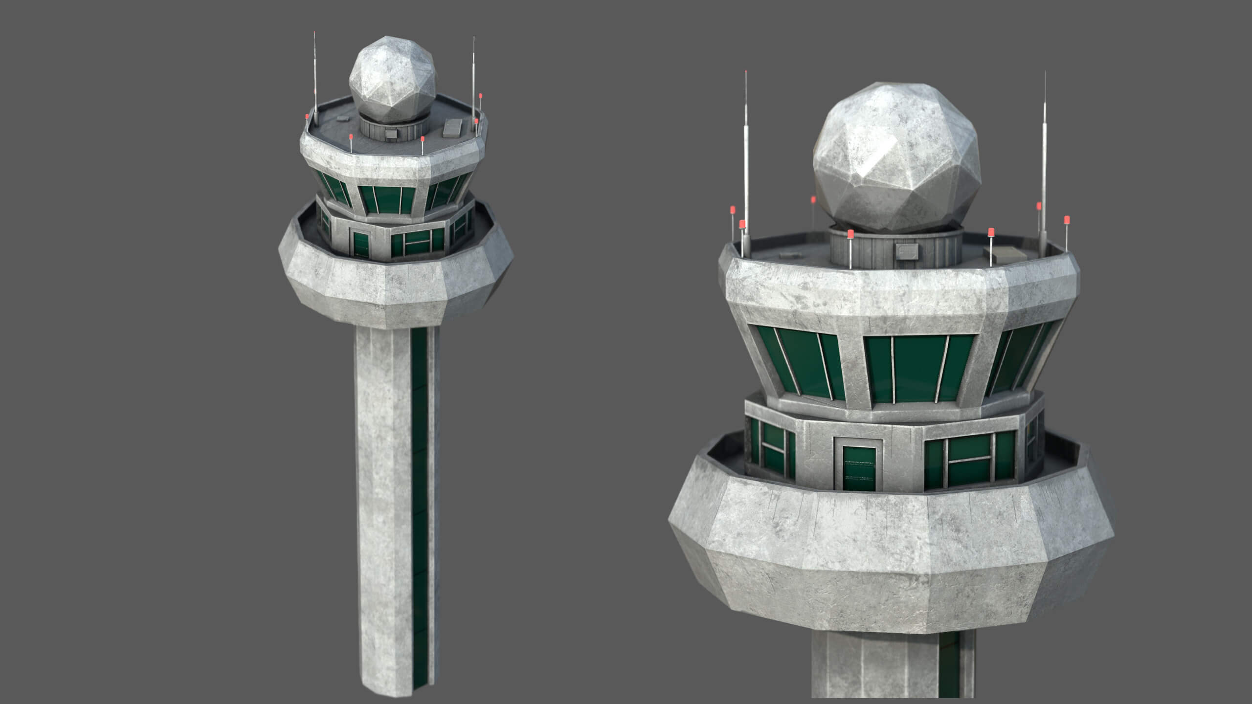 Airport Tower - 3D Model by sanchiesp