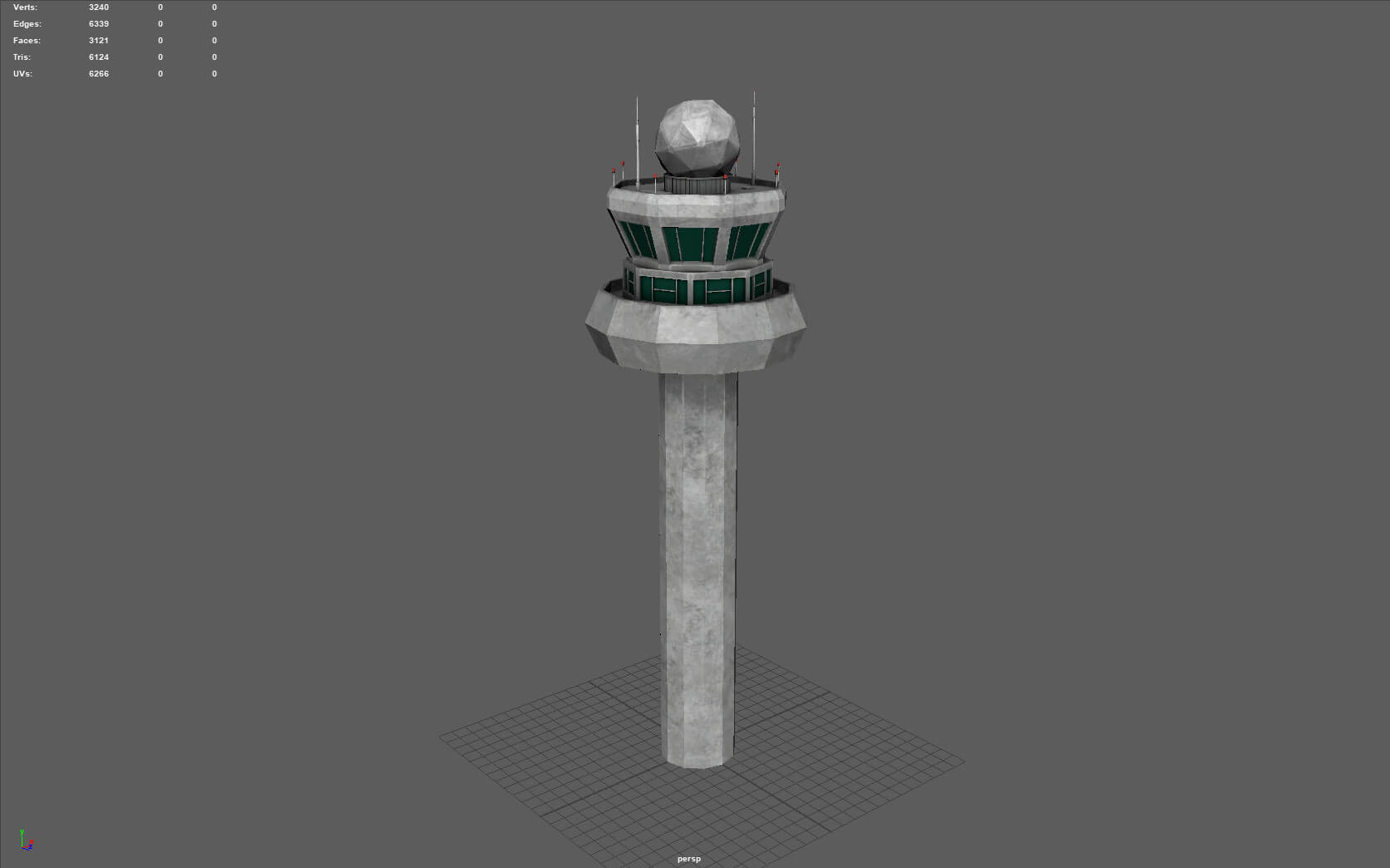 Airport Tower - 3D Model by sanchiesp