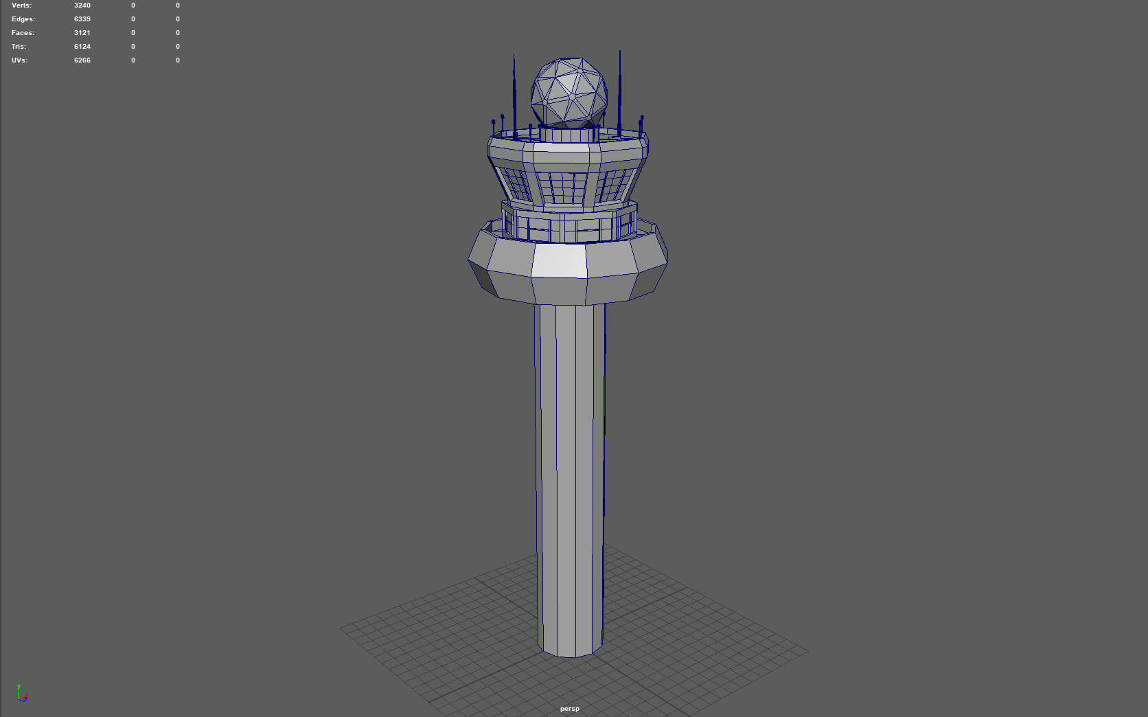 Airport Tower - 3D Model by sanchiesp