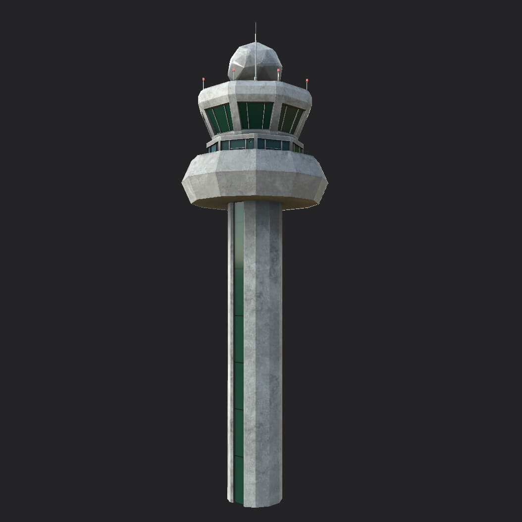 Airport Tower - 3D Model by sanchiesp