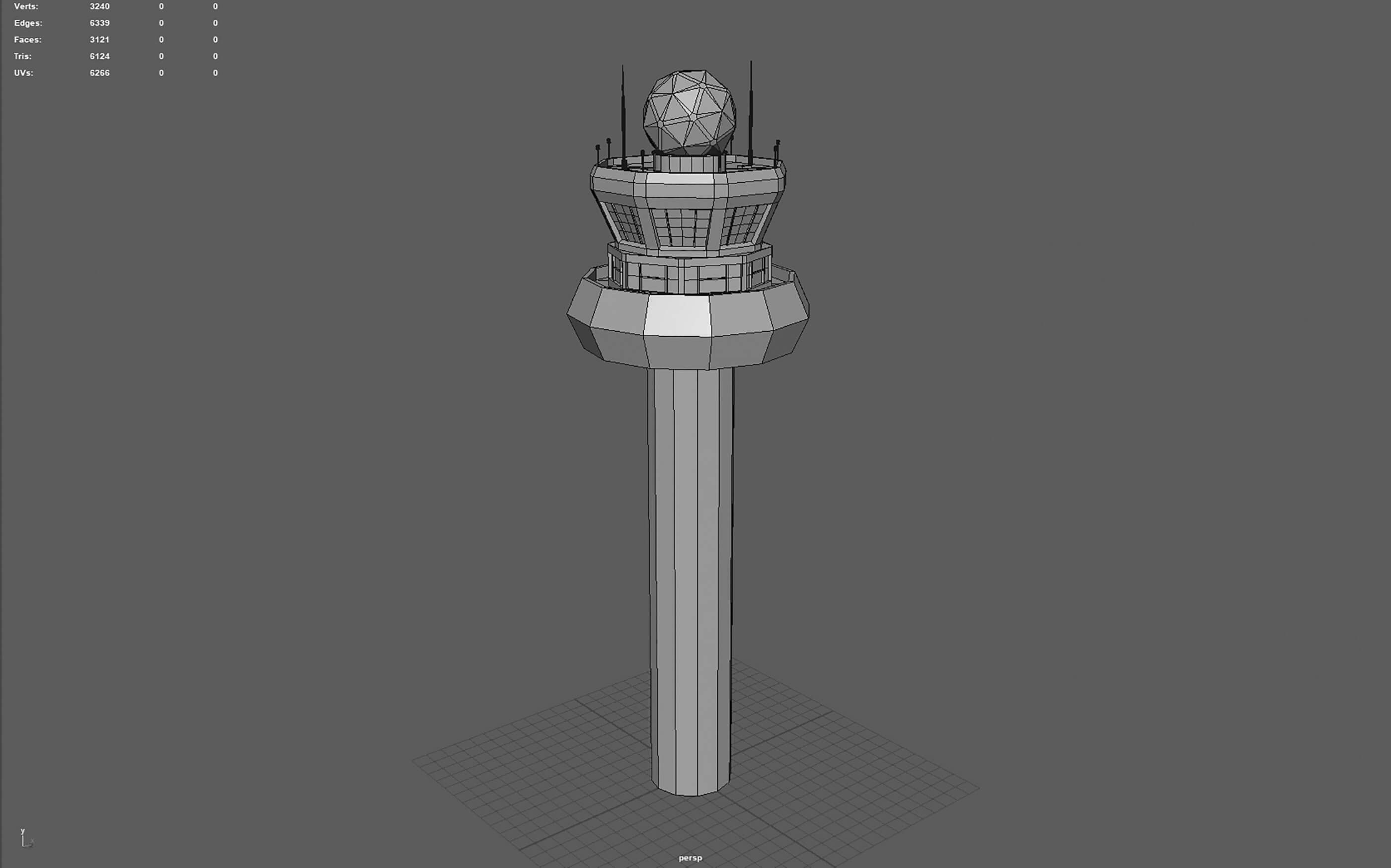 Airport Tower - 3D Model by sanchiesp
