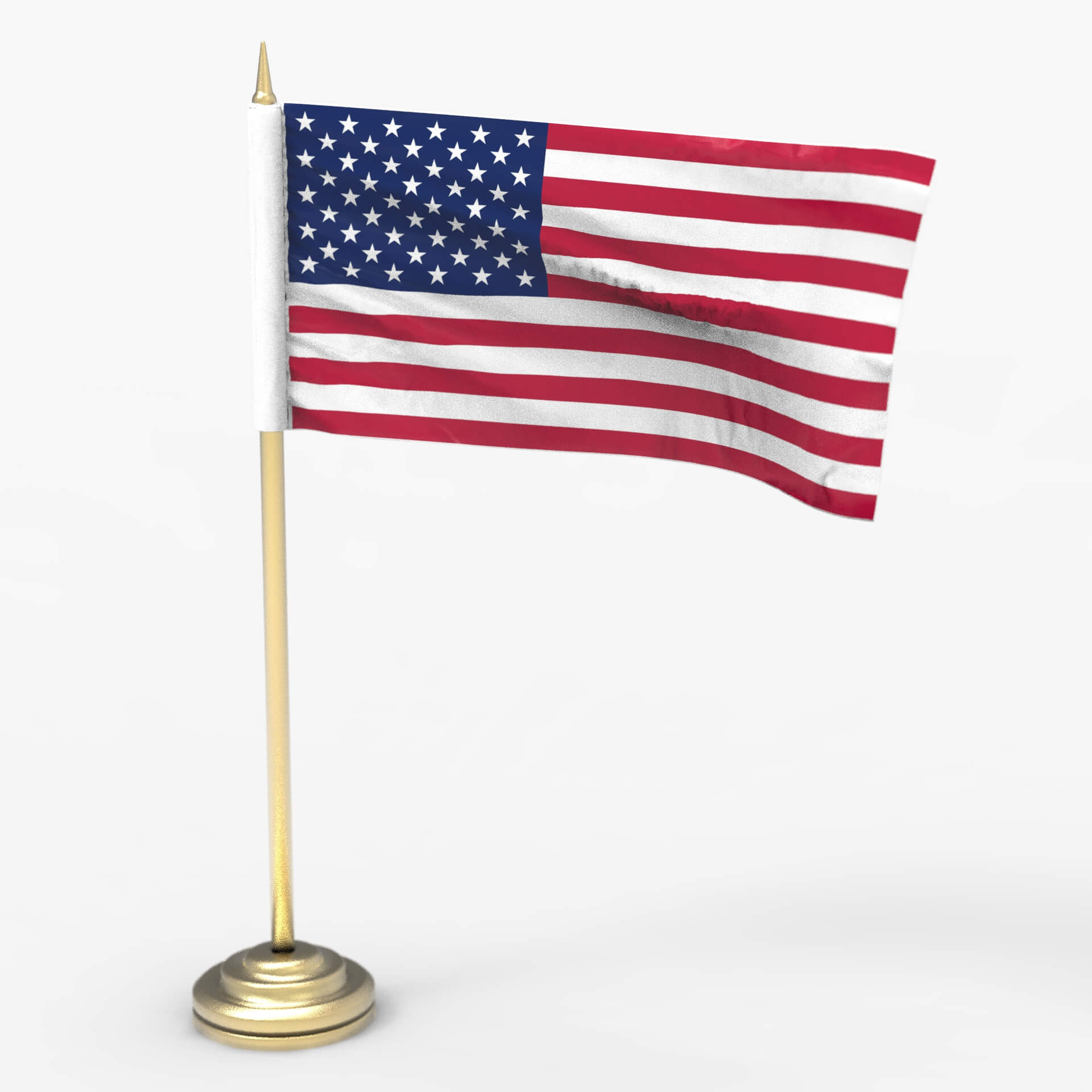 American Flag on a Pole - 3D Model by sanchiesp