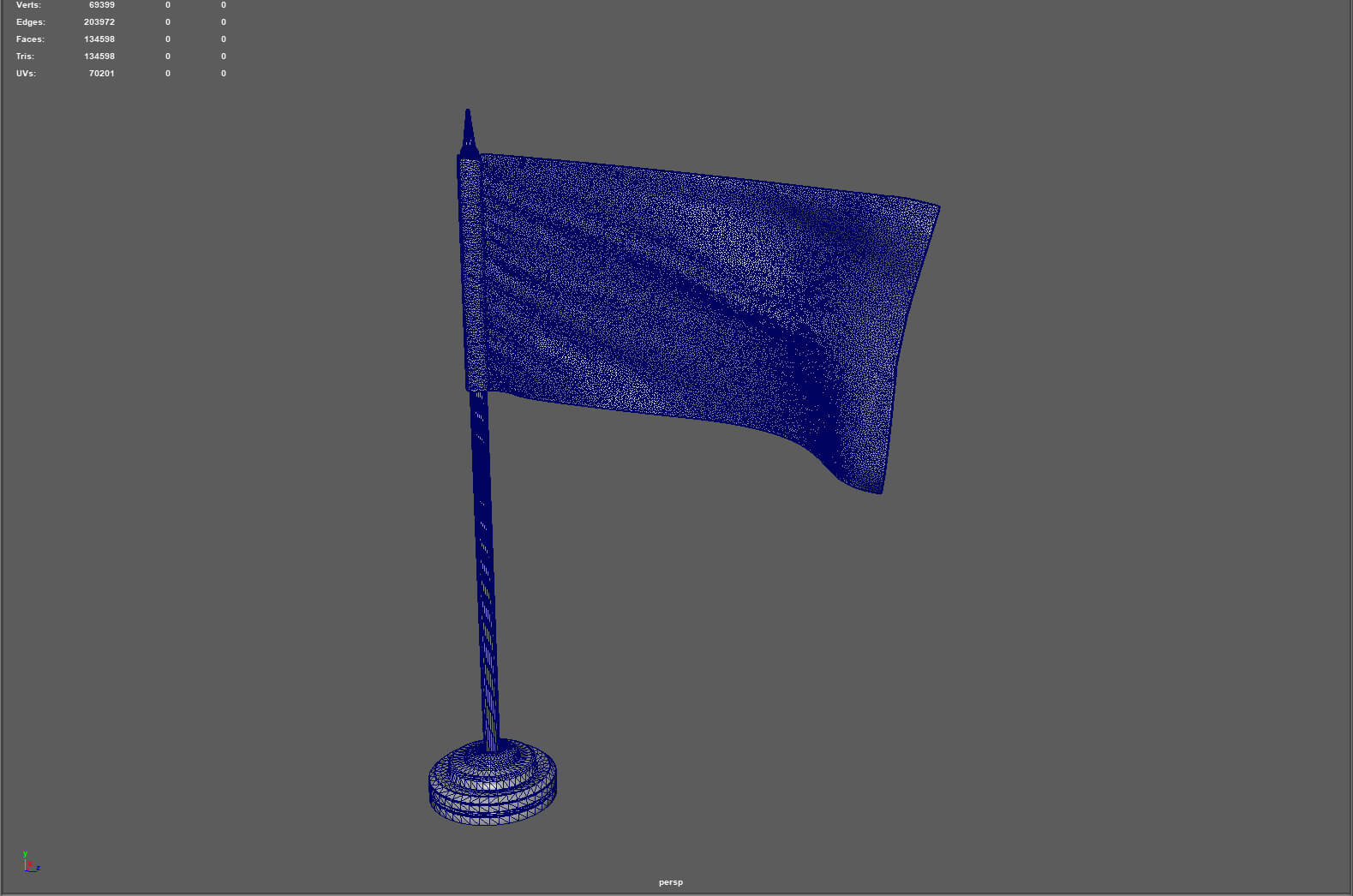 American Flag on a Pole - 3D Model by sanchiesp