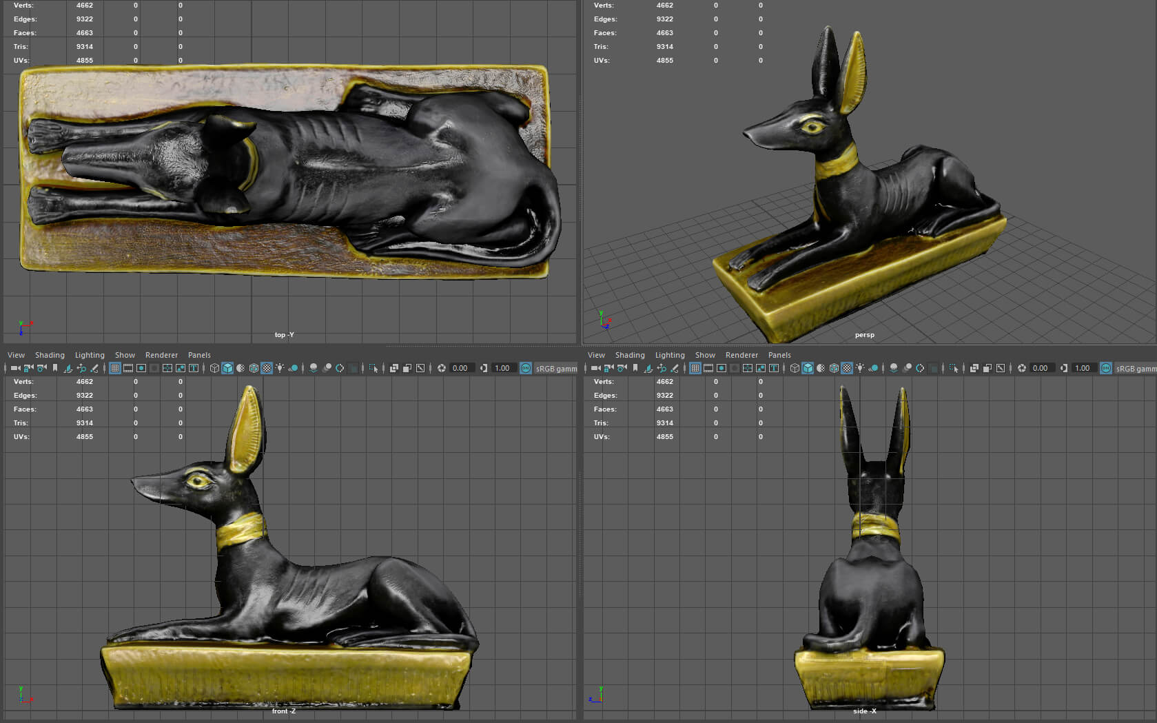 Anubis Dog Statue - 3D Model by sanchiesp