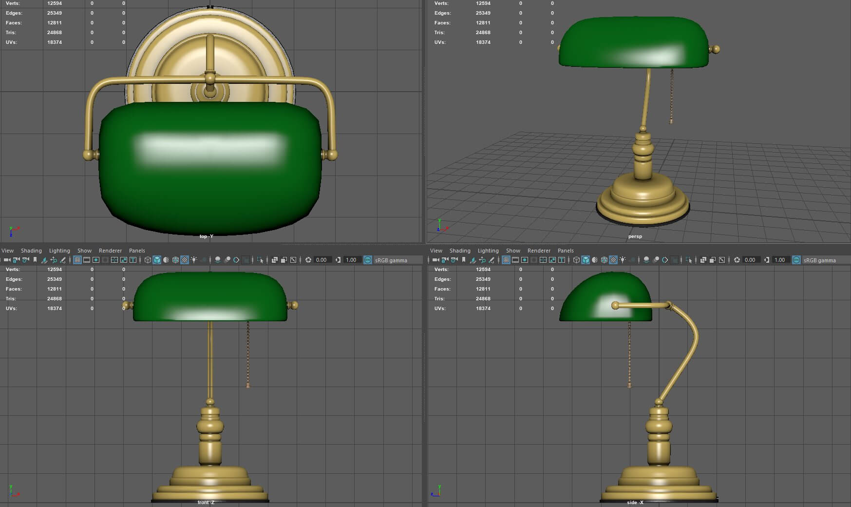 Bankers Lamp - 3D Model by sanchiesp