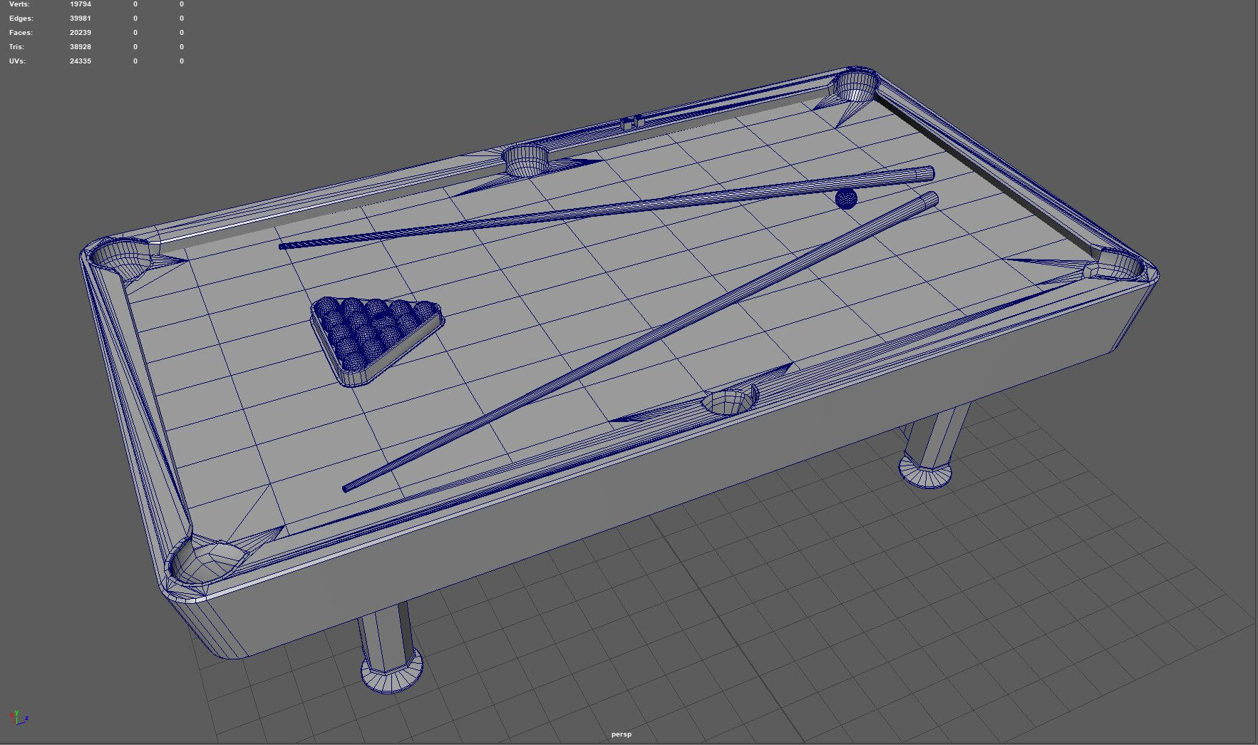 Billiard Pool Table - 3D Model by sanchiesp