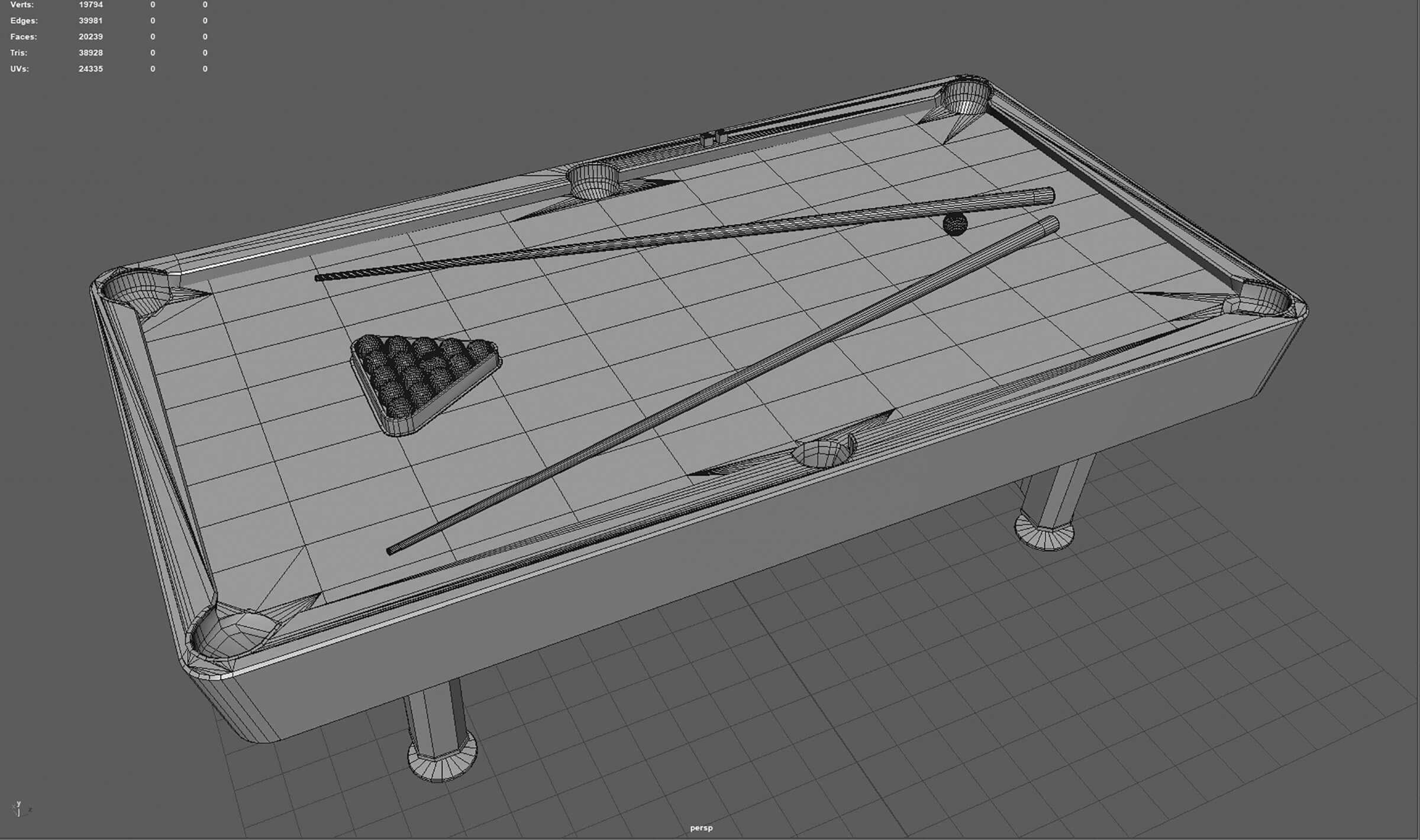 Billiard Pool Table - 3D Model by sanchiesp