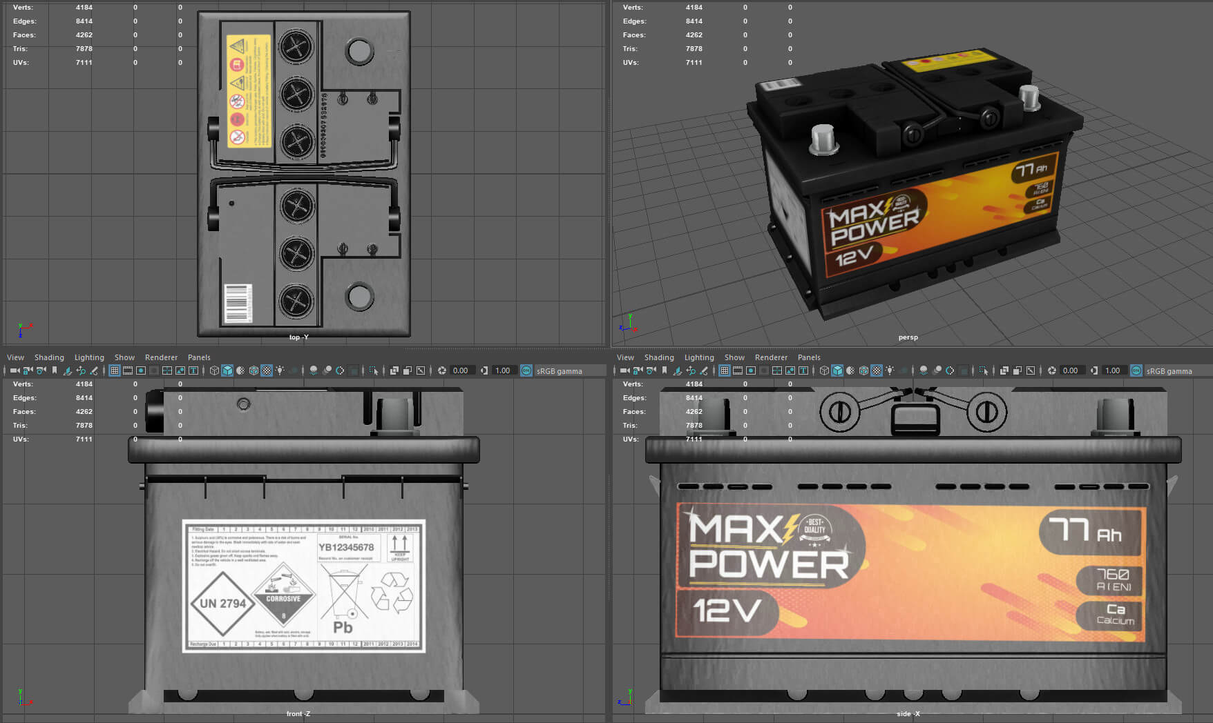 Car Battery - 3D Model by sanchiesp
