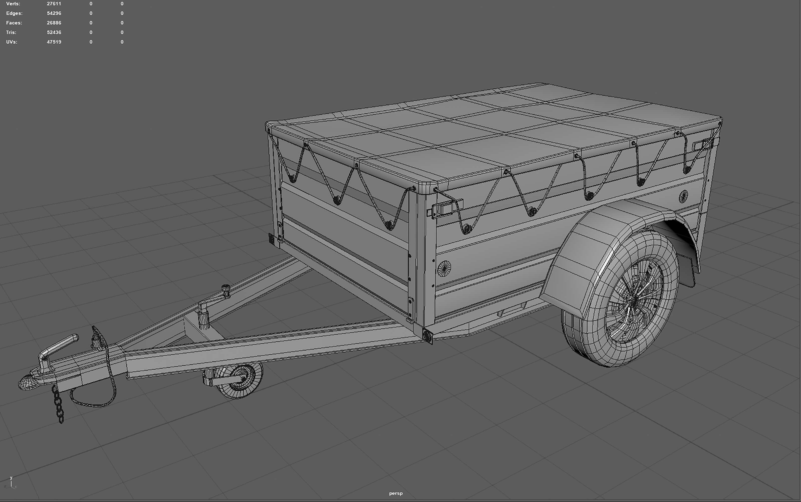 Car Trailer Galvanized Steel - 3D Model by sanchiesp