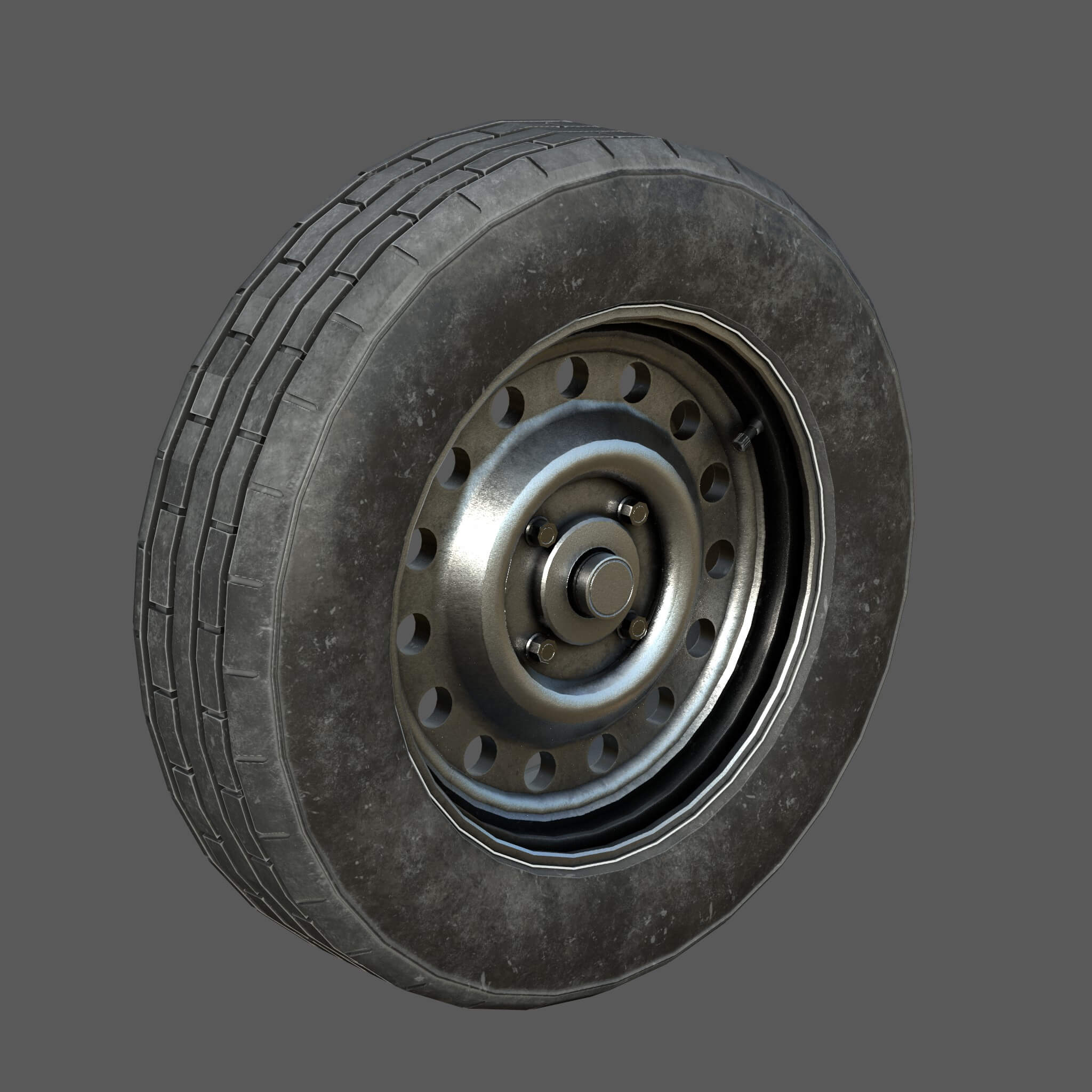 Realistic Car Wheel - 3D Model by sanchiesp