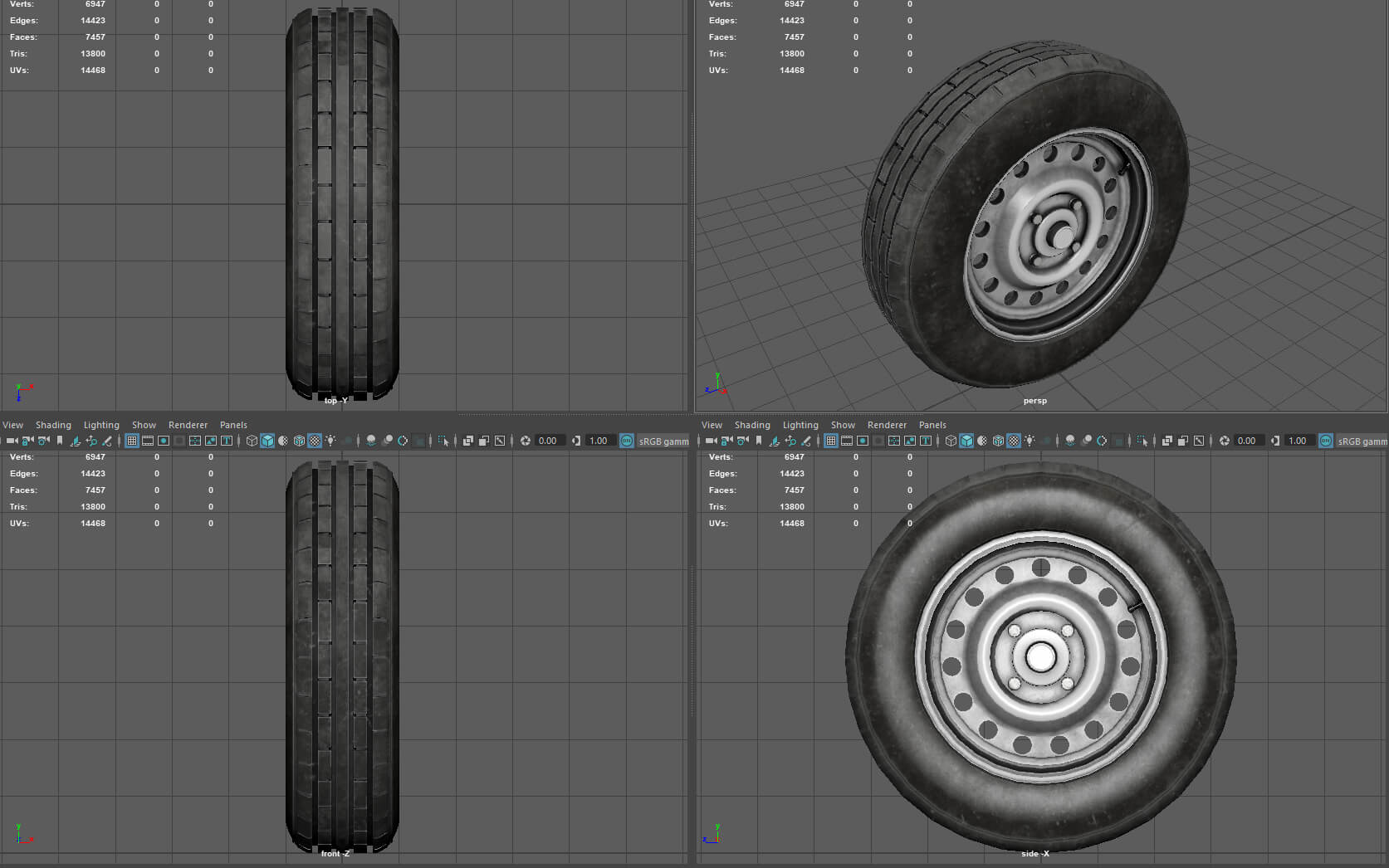 Realistic Car Wheel - 3D Model by sanchiesp