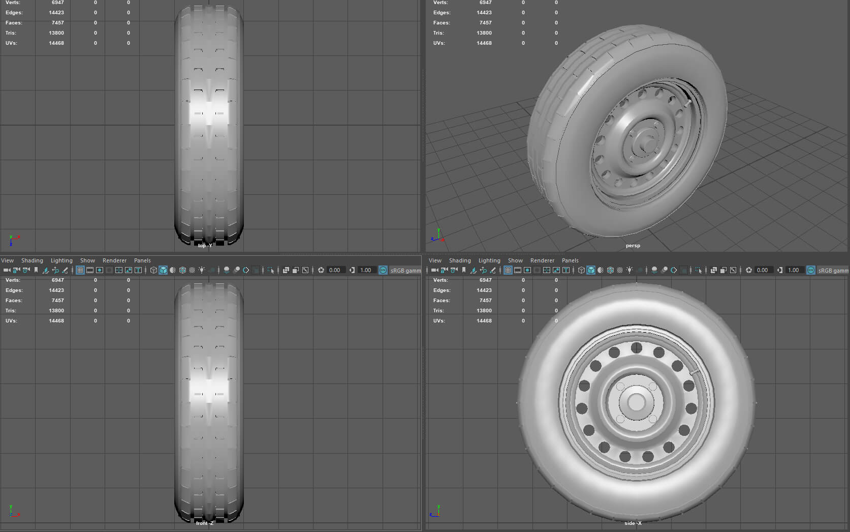 Realistic Car Wheel - 3D Model by sanchiesp