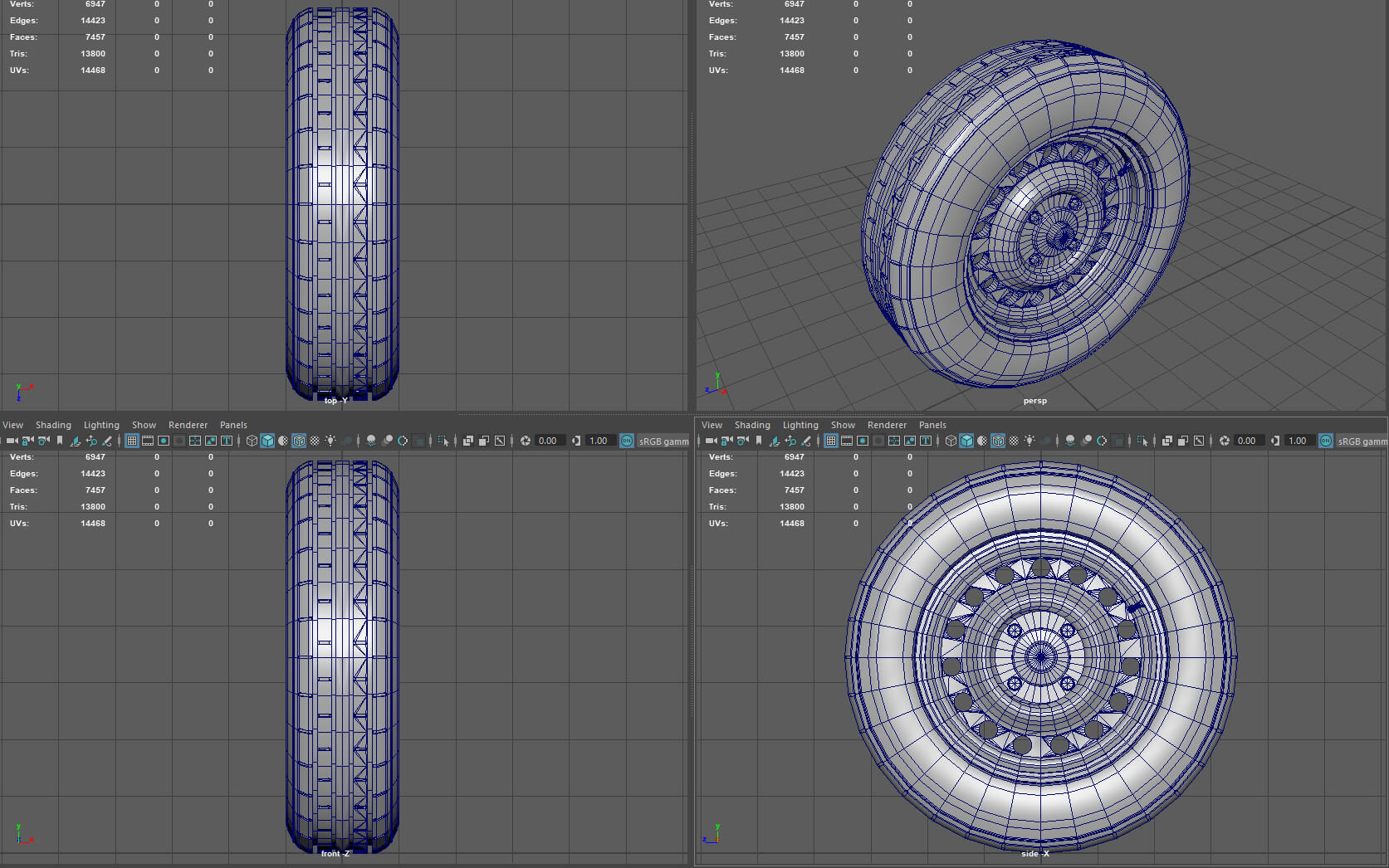 Realistic Car Wheel - 3D Model by sanchiesp