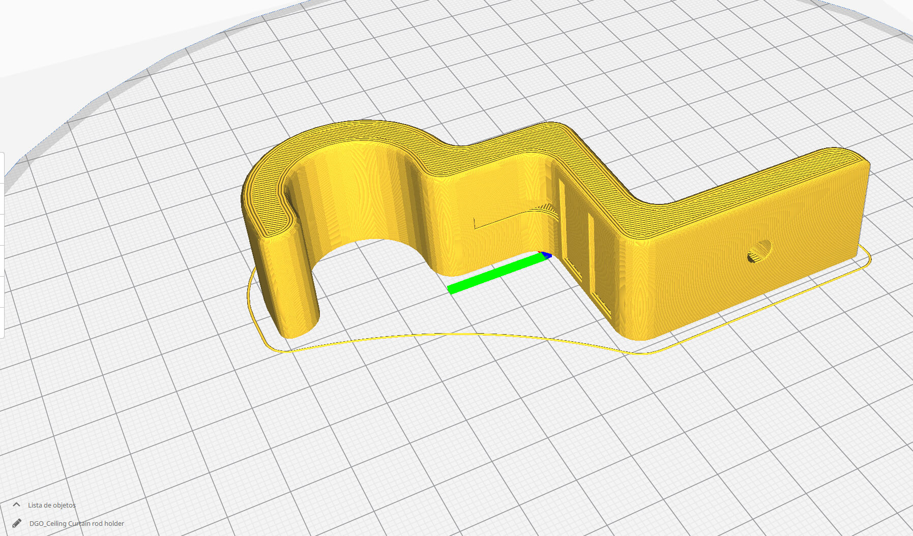 Ceiling Curtain Rod Holder - 3D Model by sanchiesp