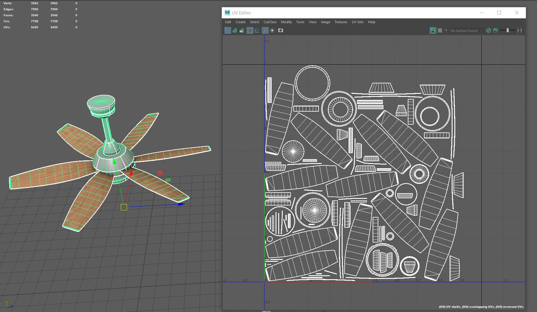 Wood Ceiling Fan - 3D Model by sanchiesp