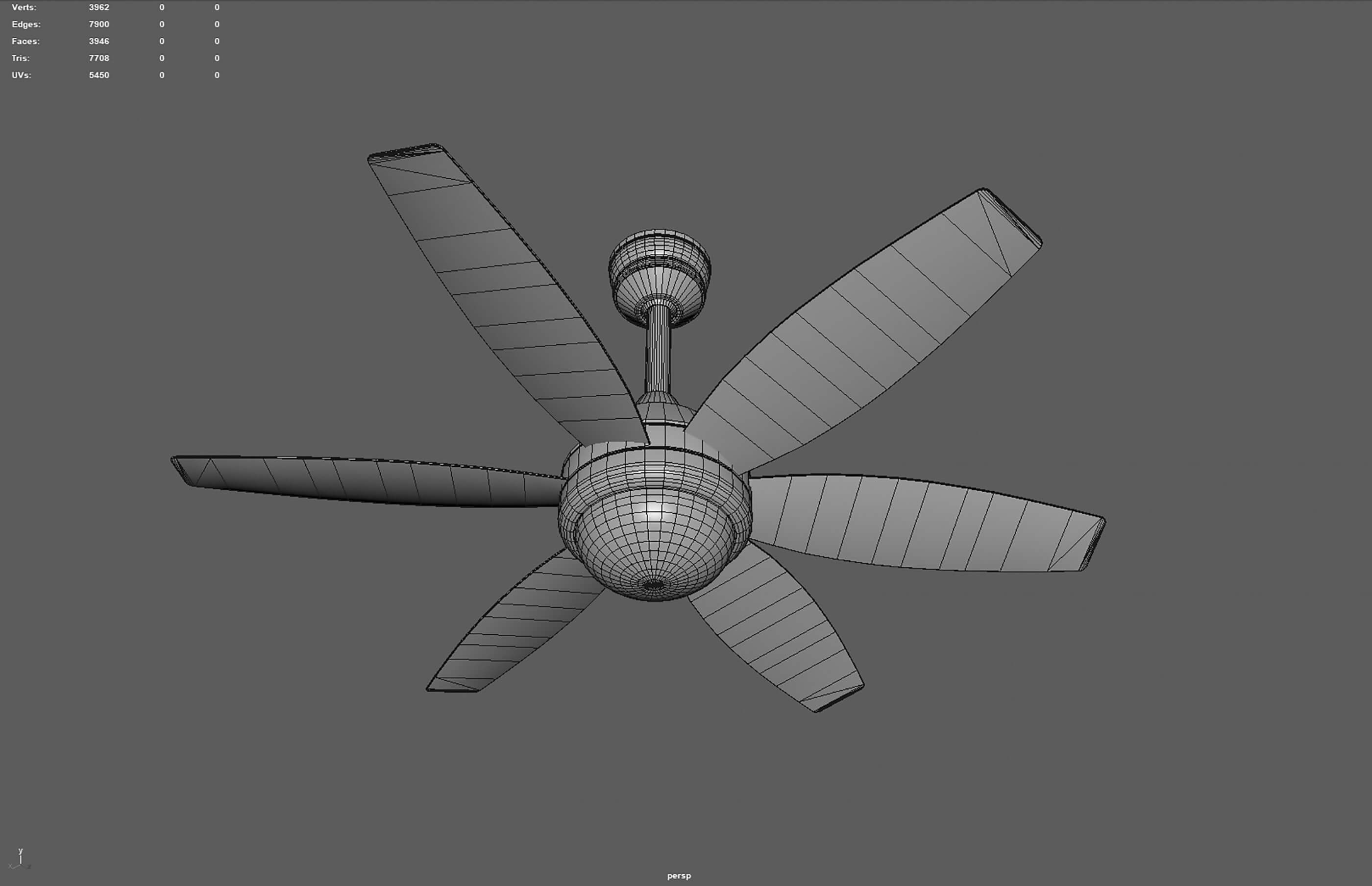 Wood Ceiling Fan - 3D Model by sanchiesp