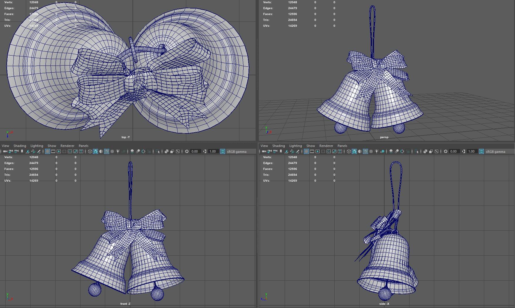 Christmas Bells - 3D Model by sanchiesp
