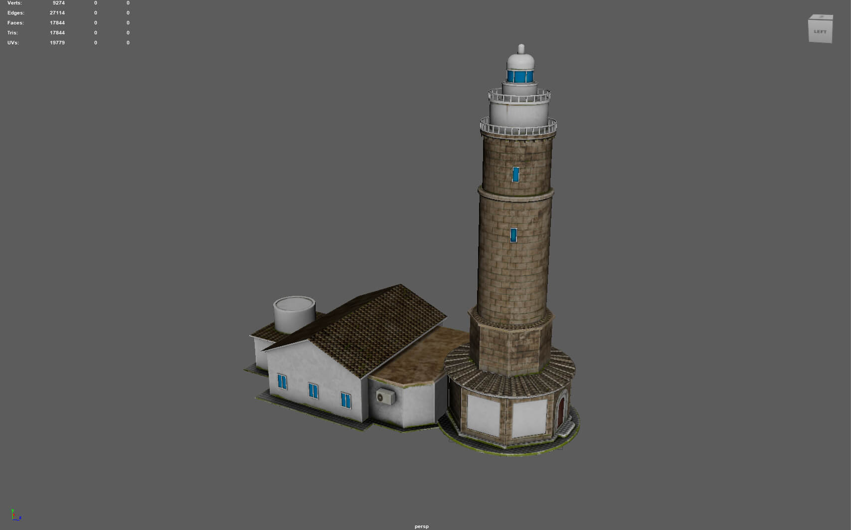 Classic Lighthouse With Keepers House - 3D Model by sanchiesp