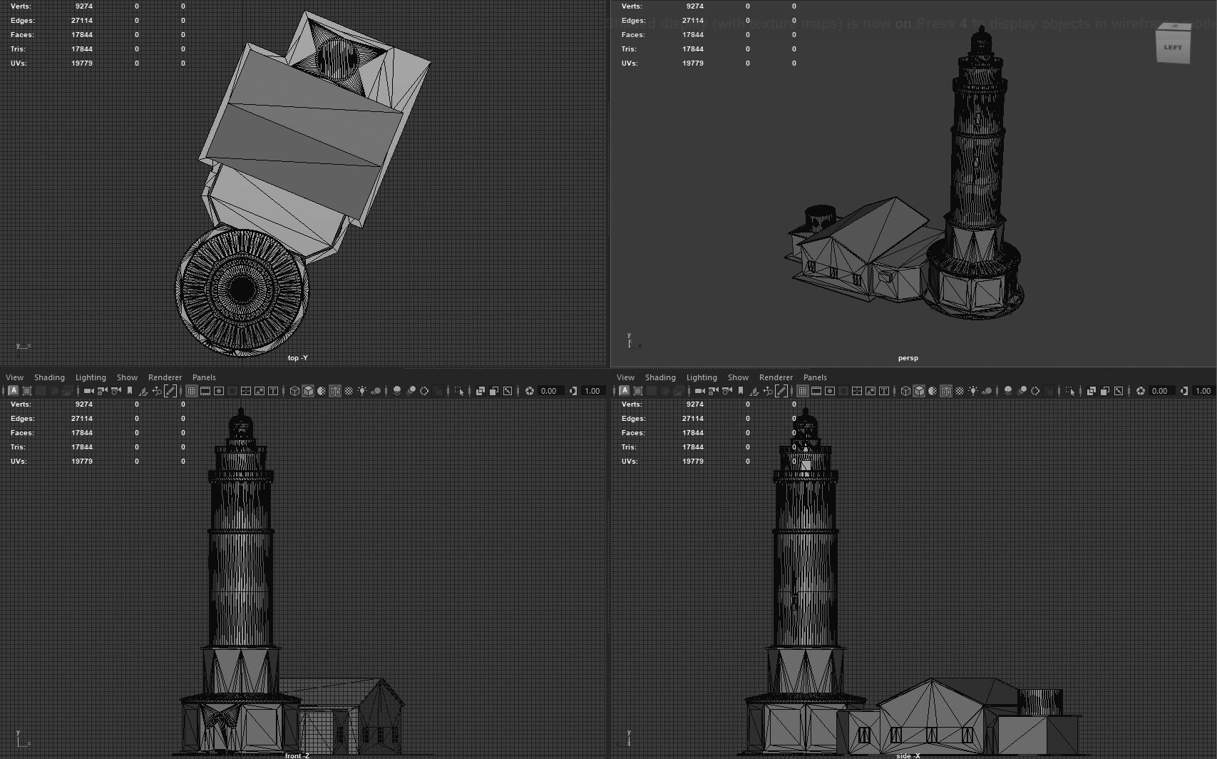 Classic Lighthouse With Keepers House - 3D Model by sanchiesp