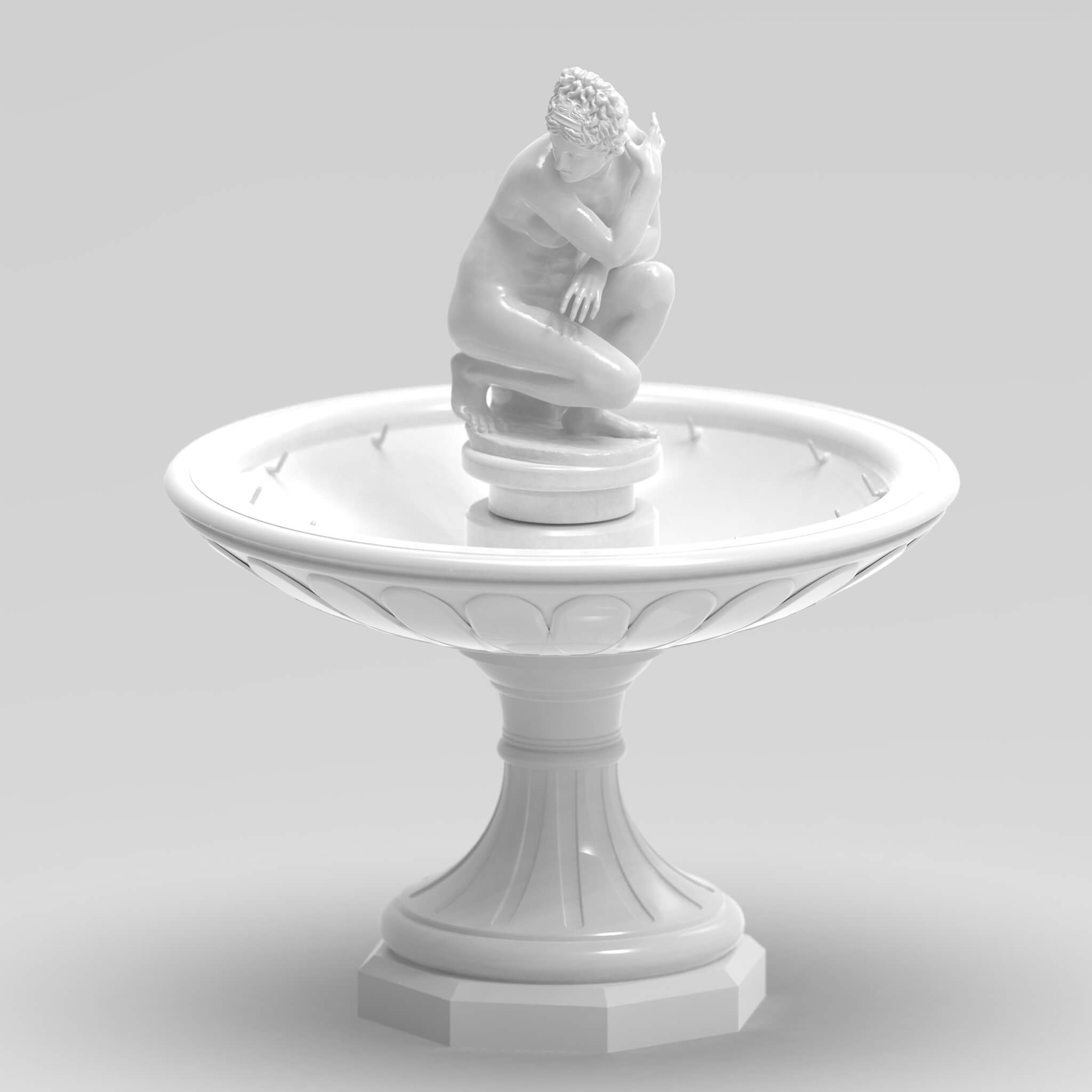 Classical Fountain with Crouching Venus Statue - 3D Model by sanchiesp