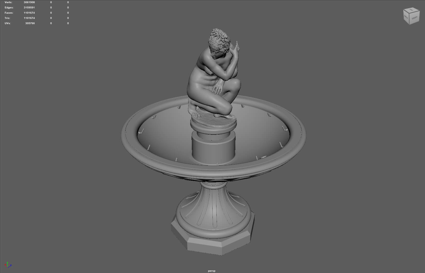Classical Fountain with Crouching Venus Statue - 3D Model by sanchiesp