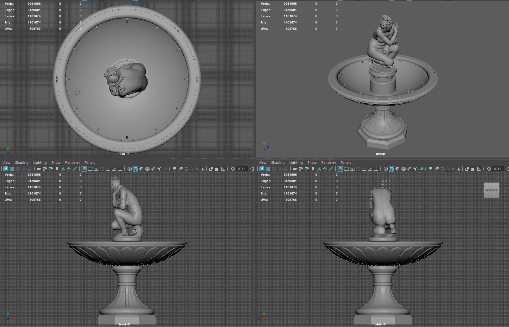 Classical Fountain with Crouching Venus Statue - 3D Model by sanchiesp