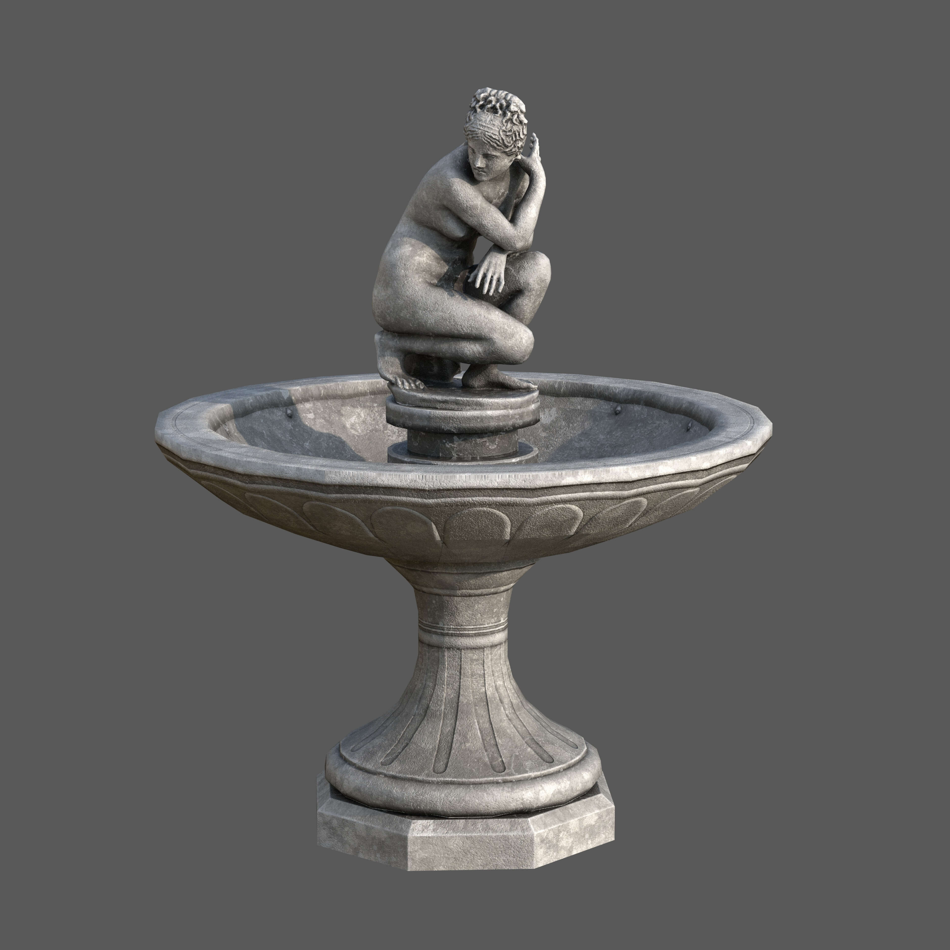 Classical Fountain with Crouching Venus Statue - 3D Model by sanchiesp