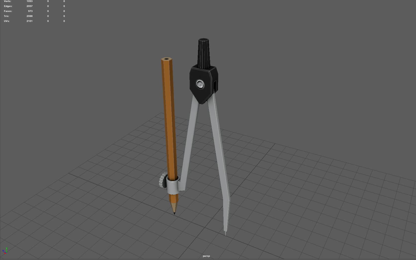 Compass Drawing Tool - 3D Model by sanchiesp