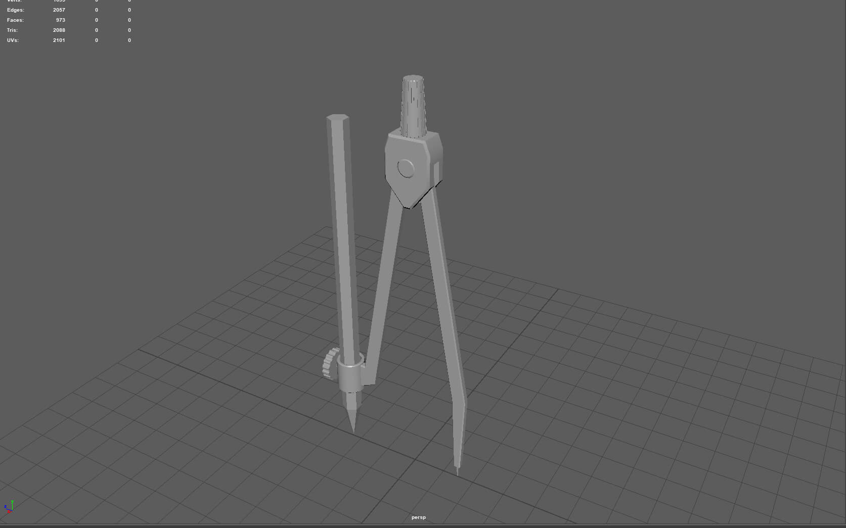 Compass Drawing Tool - 3D Model by sanchiesp