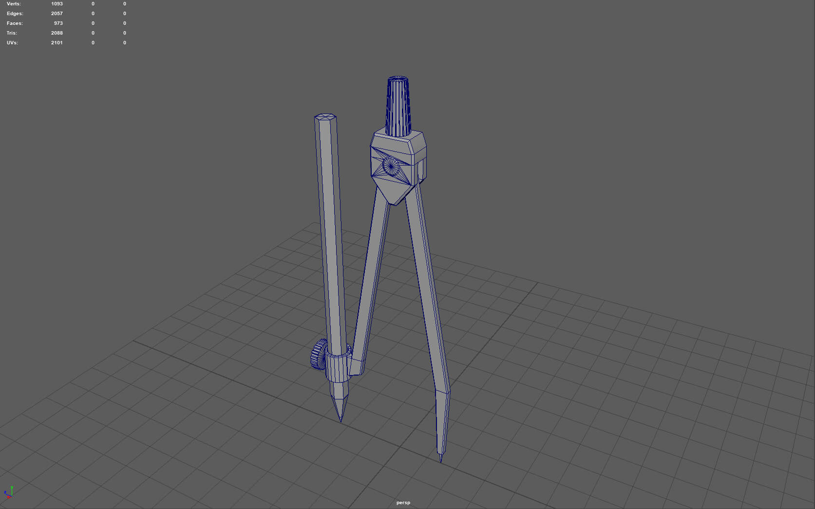 Compass Drawing Tool - 3D Model by sanchiesp