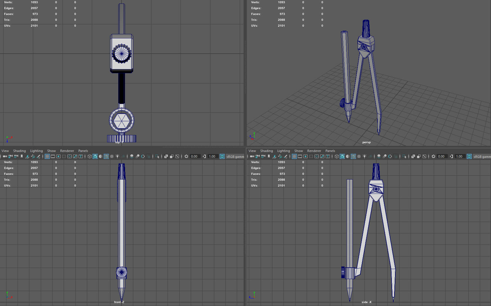 Compass Drawing Tool - 3D Model by sanchiesp