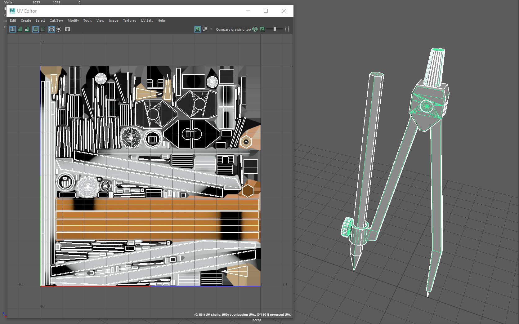 Compass Drawing Tool - 3D Model by sanchiesp